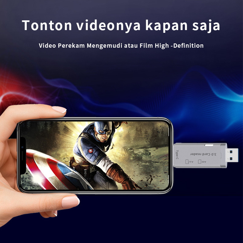 Jual Jovitech 4in1 Card Reader High-Speed Smart USB 3.0 Metal Type-C/SD Card/TF Memory OTG ...