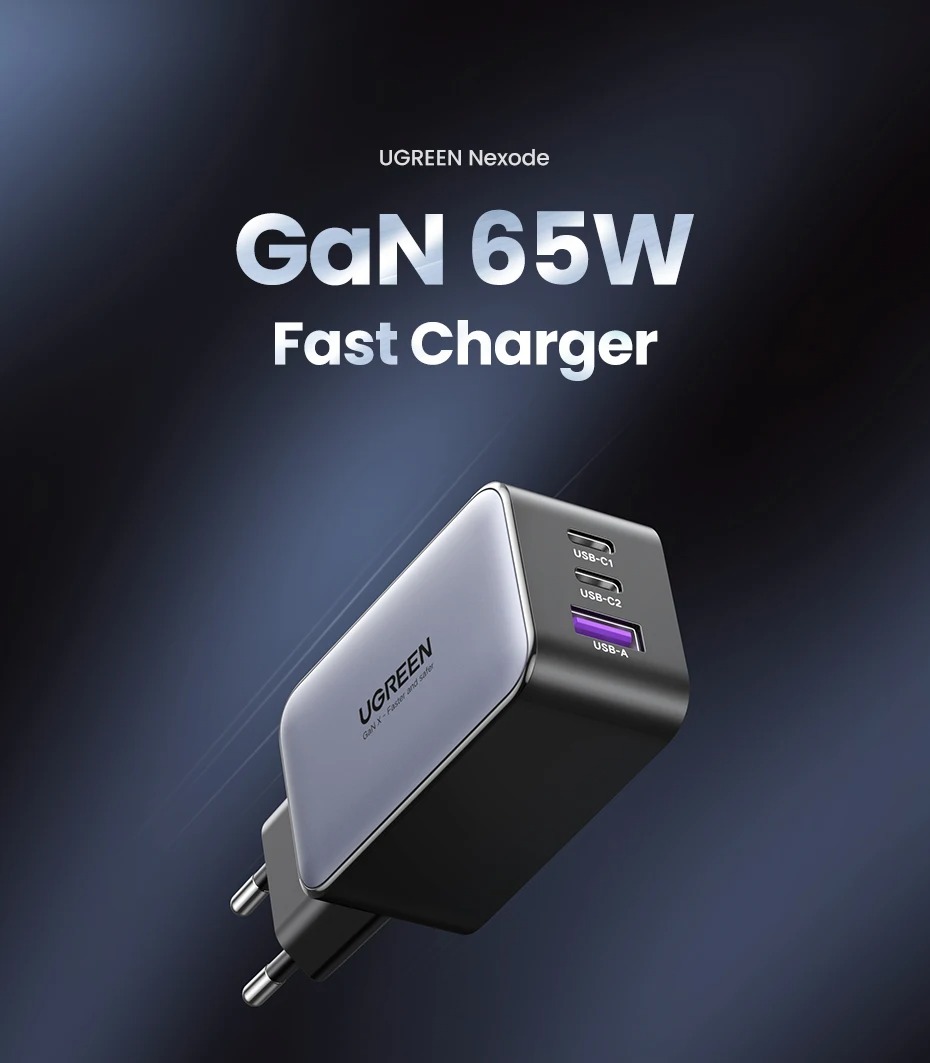 Jual UGREEN Kepala Charger 65w GaN Fast Charging PD 3.0 Quick 3.0 4.0 ...