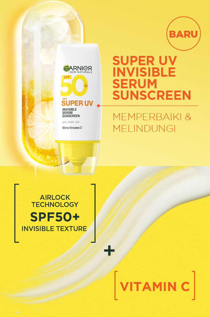 Jual GARNIER Super UV Invisible Serum Sunscreen SPF 50+ PA++++ Vitamin ...