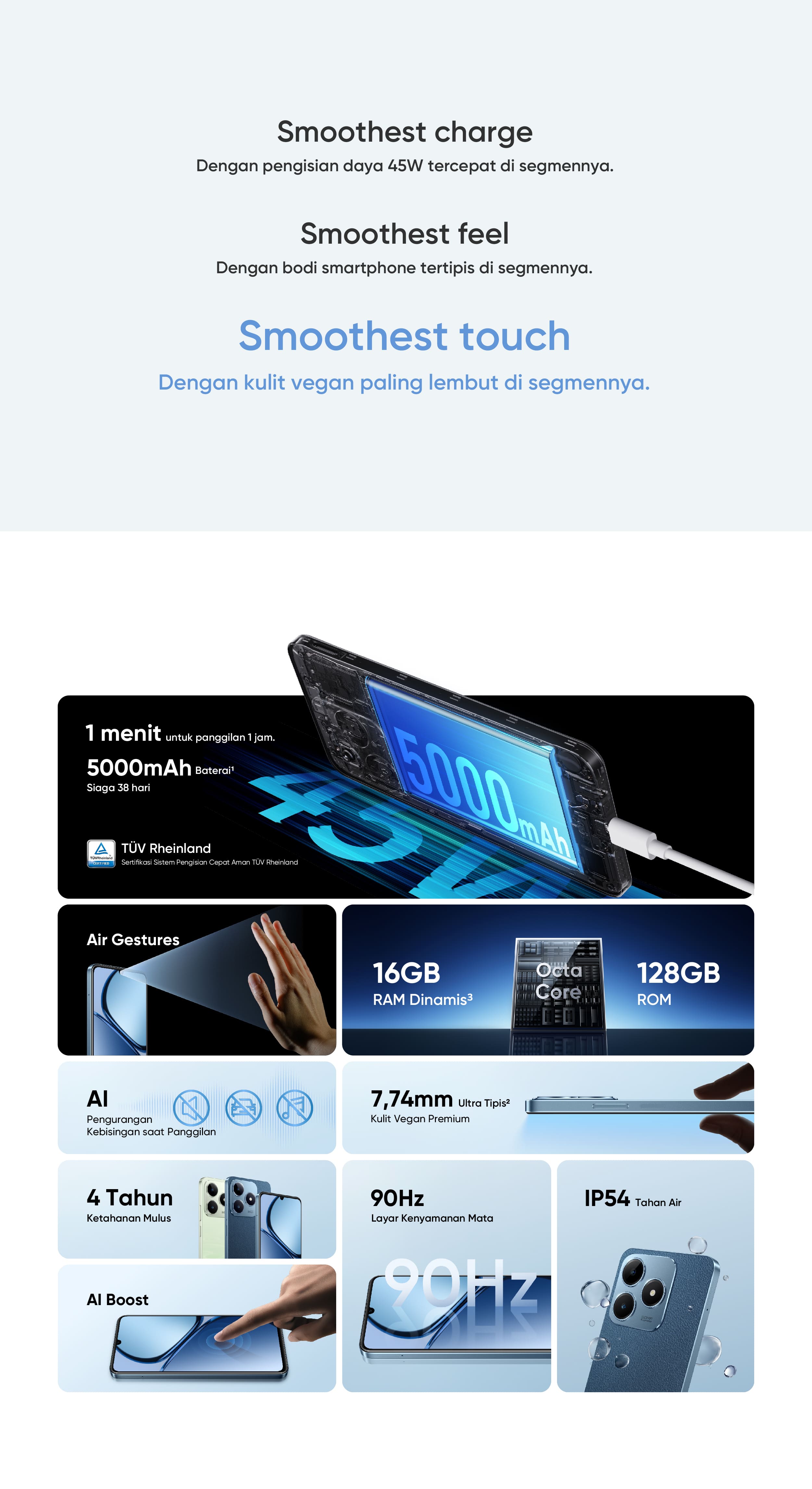 Jual realme C63 6GB+6GB*|128GB (45W Fast Charge | Air Gestures Control | TÜV Certification | 7 ...