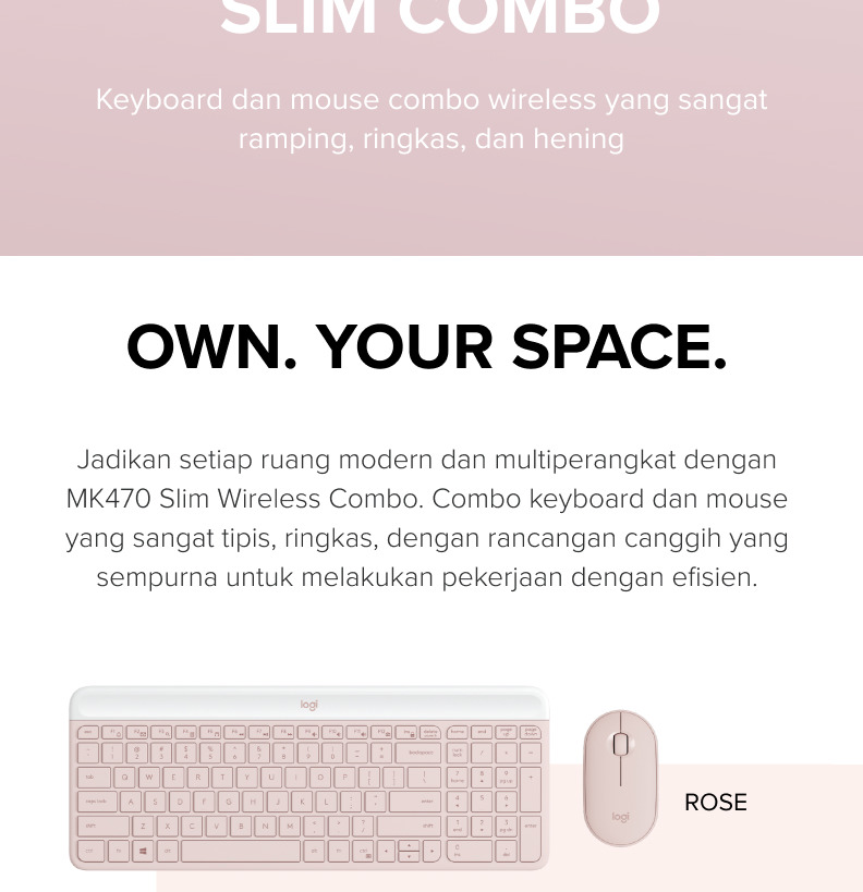 Jual Logitech MK470 Slim Wireless Combo Keyboard & Mouse - Black ...