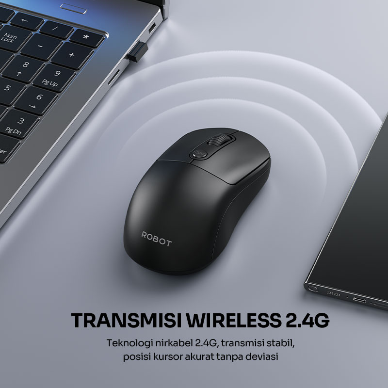 Jual ROBOT Mouse Wireless Silent Click | Mouse Tanpa Kabel Koneksi 2.4G ...