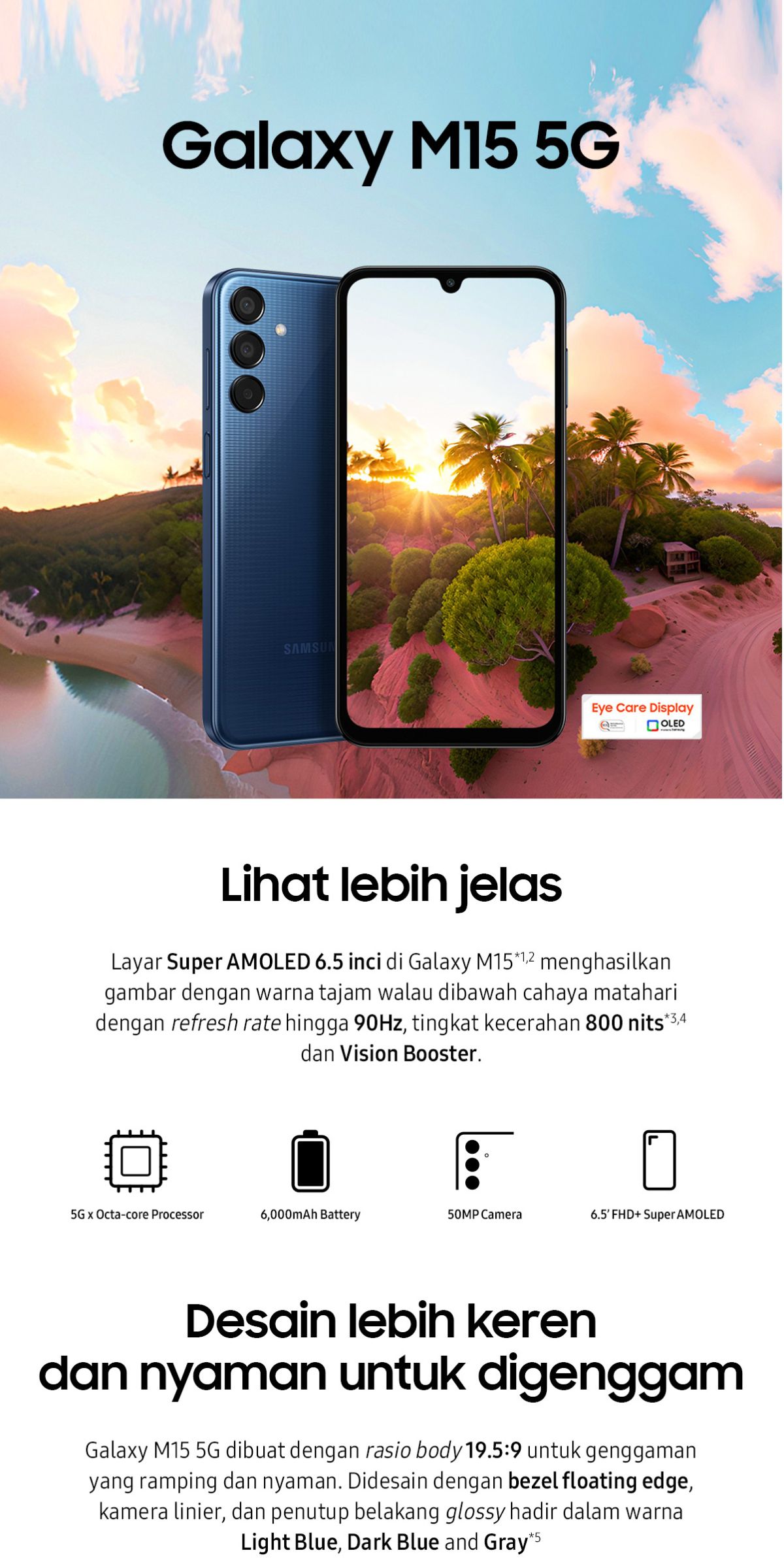 Jual Samsung Galaxy M15 5G 6/128GB - Gray | Shopee Indonesia