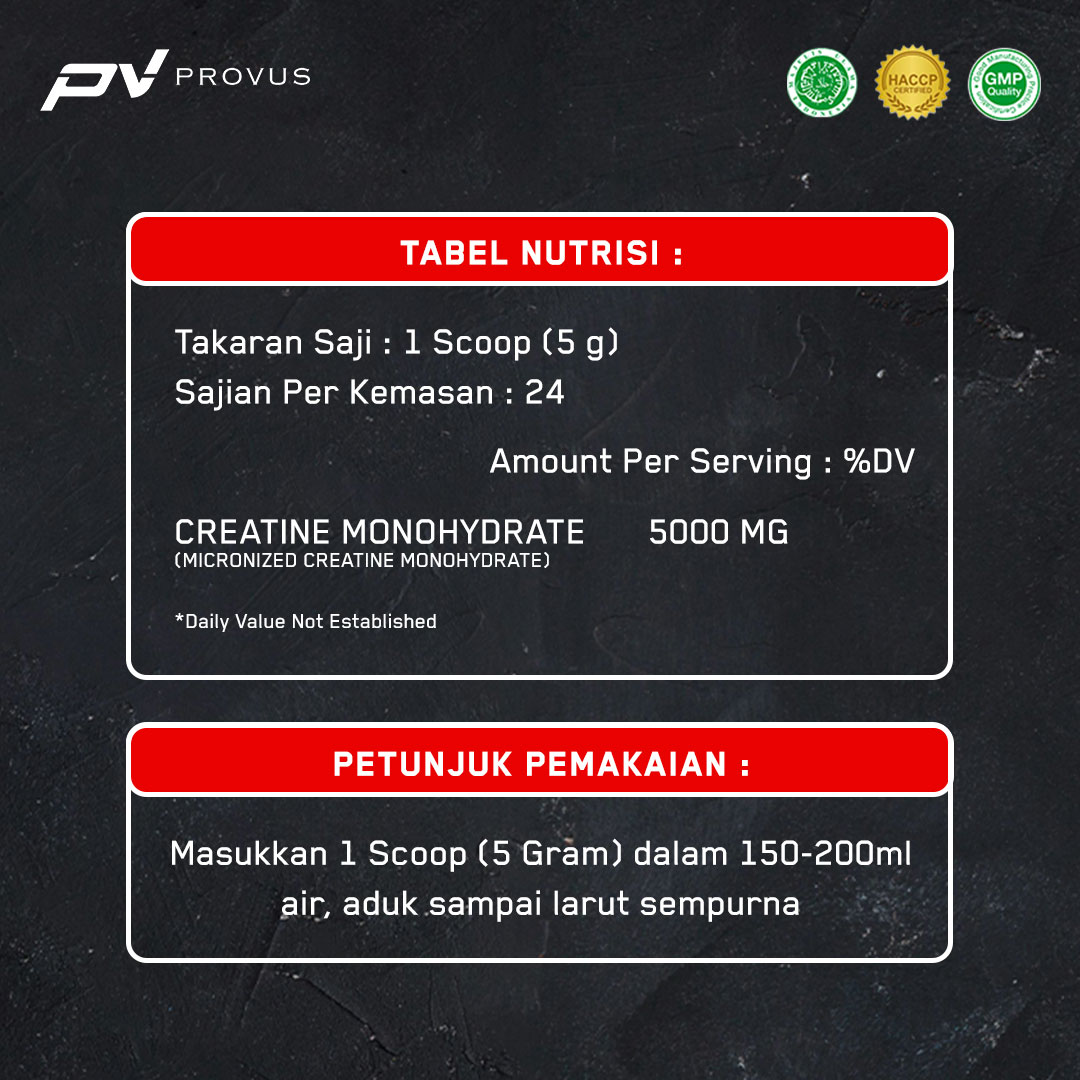 Jual Provus Crematrix - Creatine Matrix - Creatine Monohydrate | Shopee ...