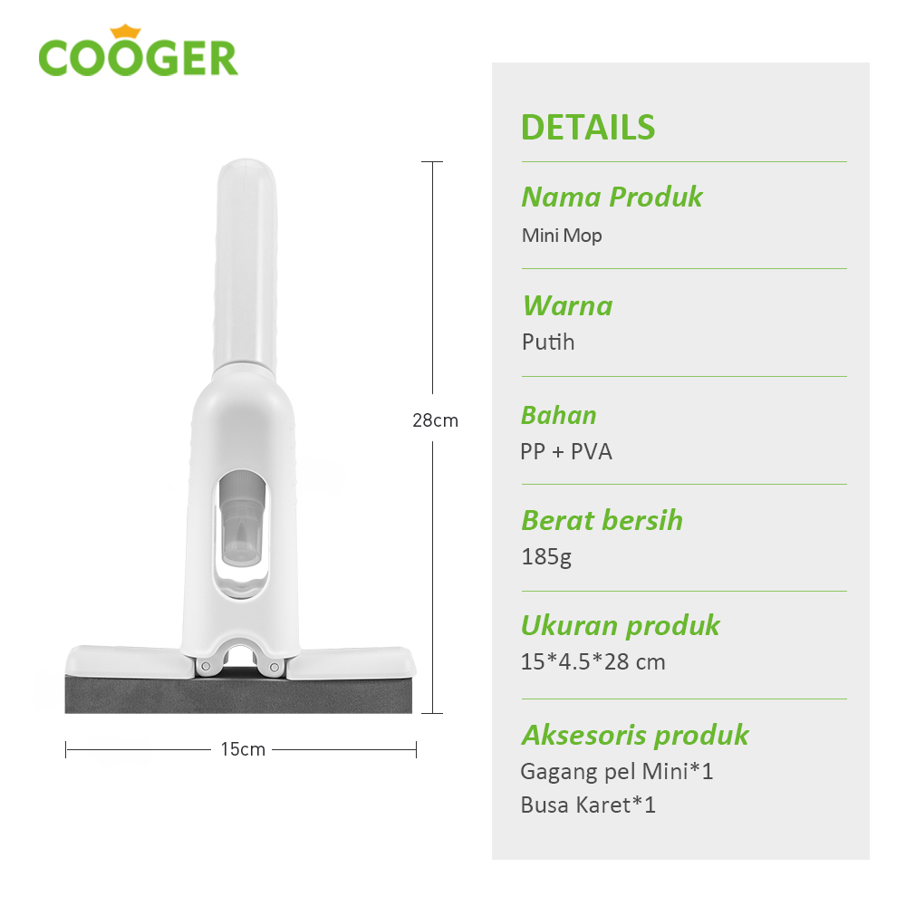Jual COOGER Mini Spray Spons Mop Alat Pel Mini Portable Pembersih Kaca ...