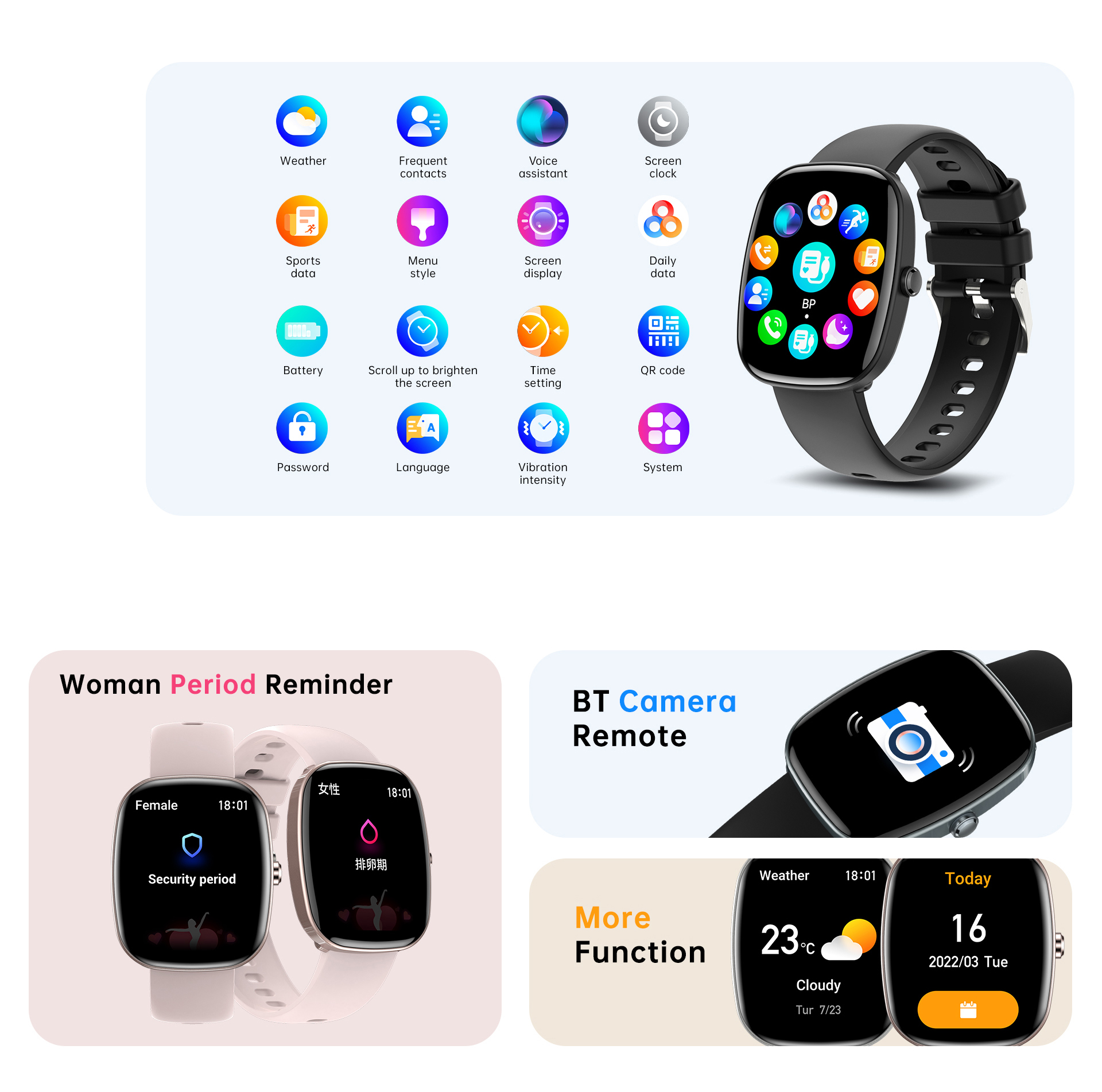 Jual Huafit Aolon S5 Smartwatch Wanita Original IP68 Waterproof Women's ...