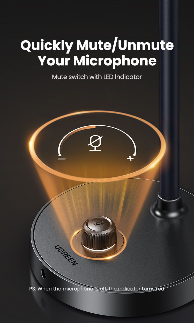 Jual UGREEN USB Desktop Microphone Computer PC Mic for YouTube Streaming, Podcasting, Gaming Mic ...