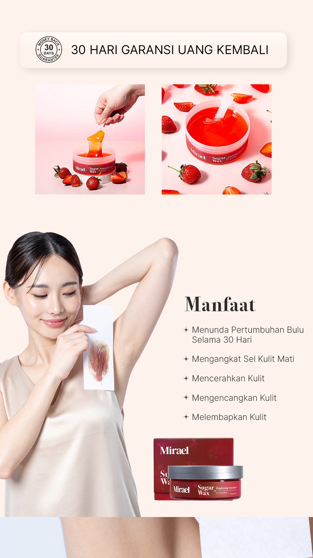Jual MIRAEL Sugar Waxing Kit Dengan Niacinamide Penghilang Bulu Ketiak All Varian | Shopee Indonesia