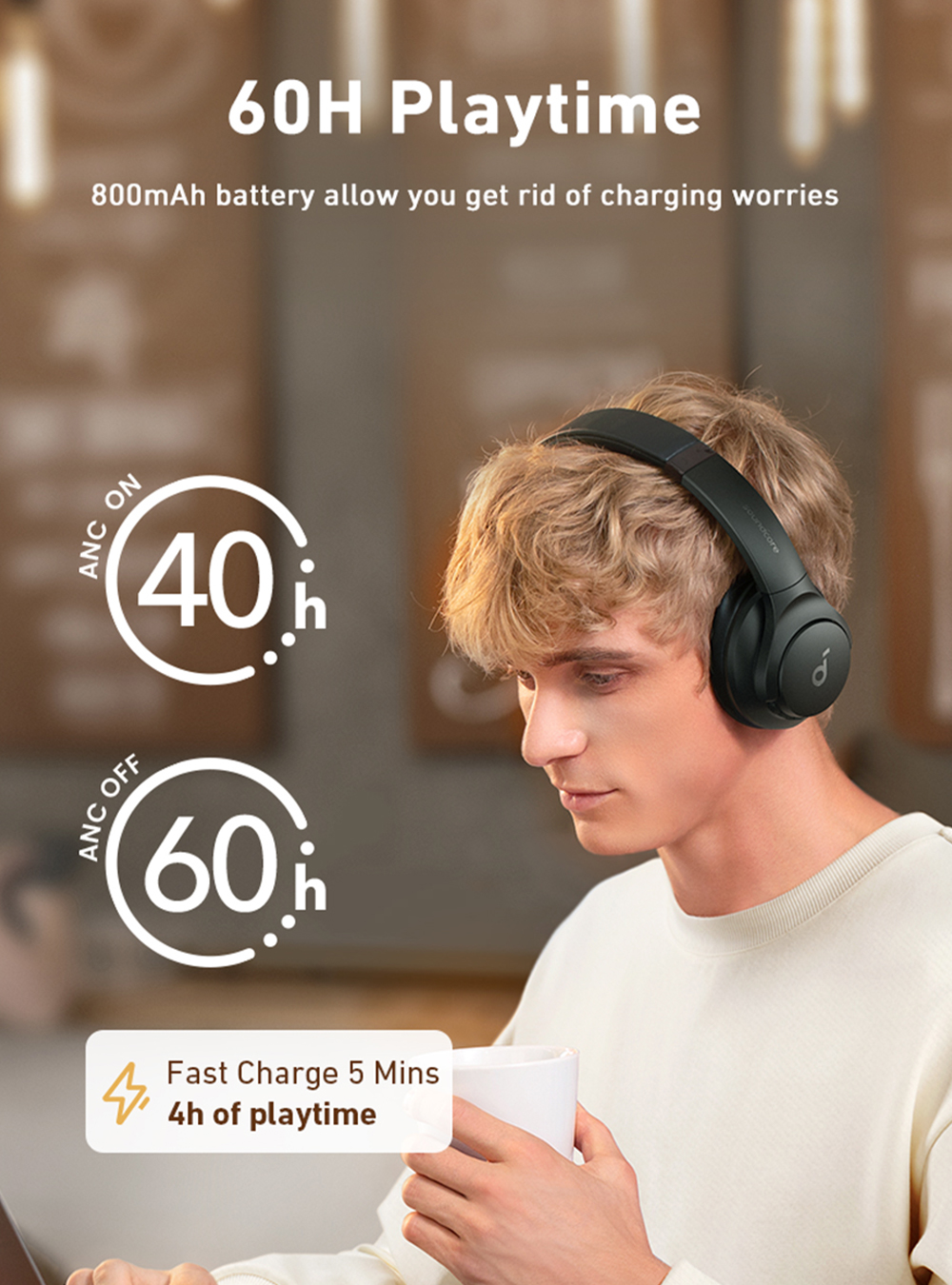 Jual Soundcore by Anker Q20i Bluetooth Headphones with Mic Hi-Res ...