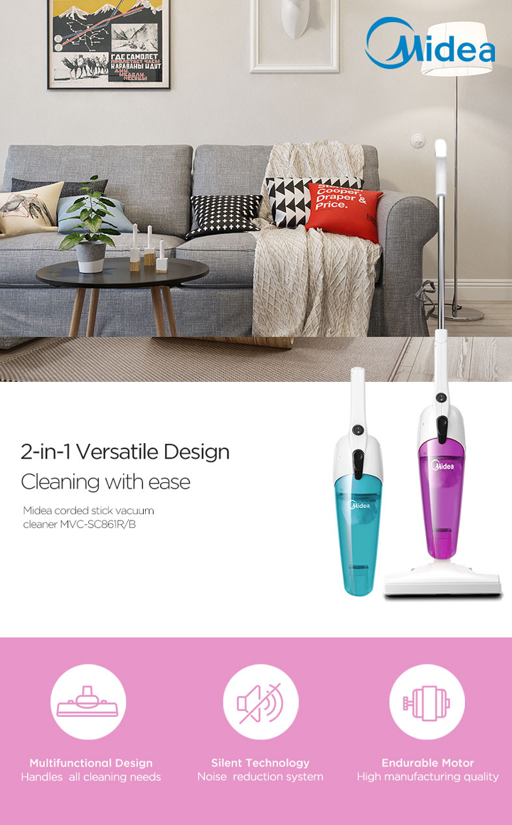 Jual [TERMURAH] Midea Vacuum Cleaner 2 in 1 VC-SC861B / VC-SC861P ...