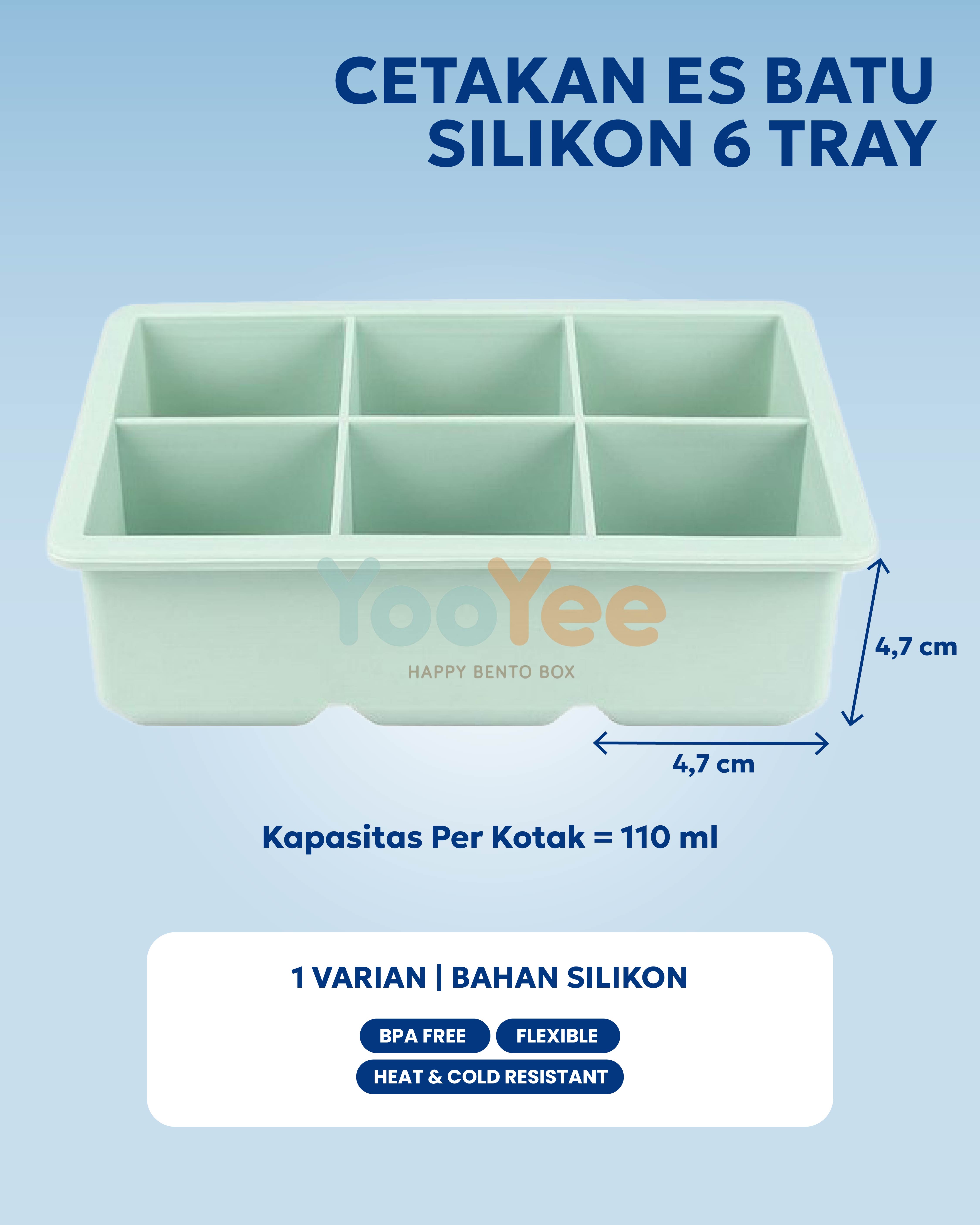 Jual Yooyee Cetakan Es Batu MPASI 6 TRAY Silicon Silikon Ice Cube ...