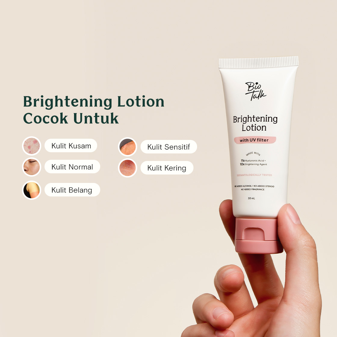 Jual Biotalk Brightening Lotion 11 Hyaluronic Acid | No Added Fragrance ...