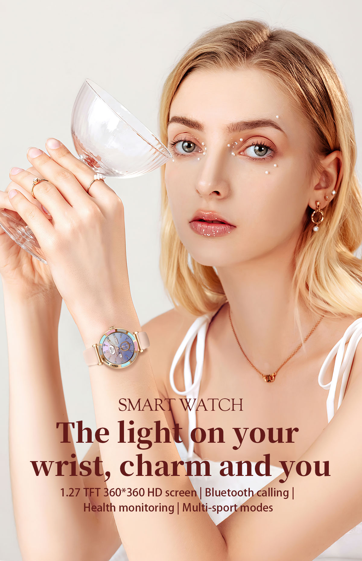 Jual Aolon Lily R2 Smartwatch Wanita 41mm Slim Bluetooth Call Custom ...