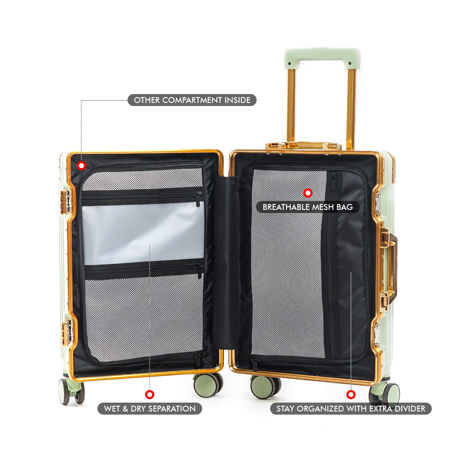 Jual Roaming Koper Cantik List Gold Kabin & Bagasi T088 | Shopee Indonesia