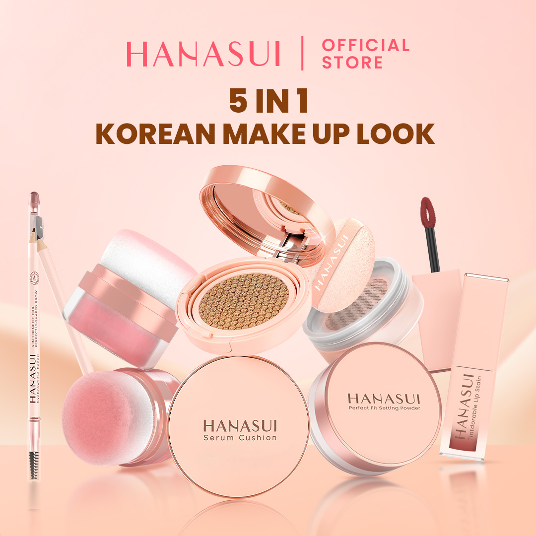 Jual 【5 IN 1】Hanasui Korean Make Up Look - 5Pcs Makeup Set Cushion ...