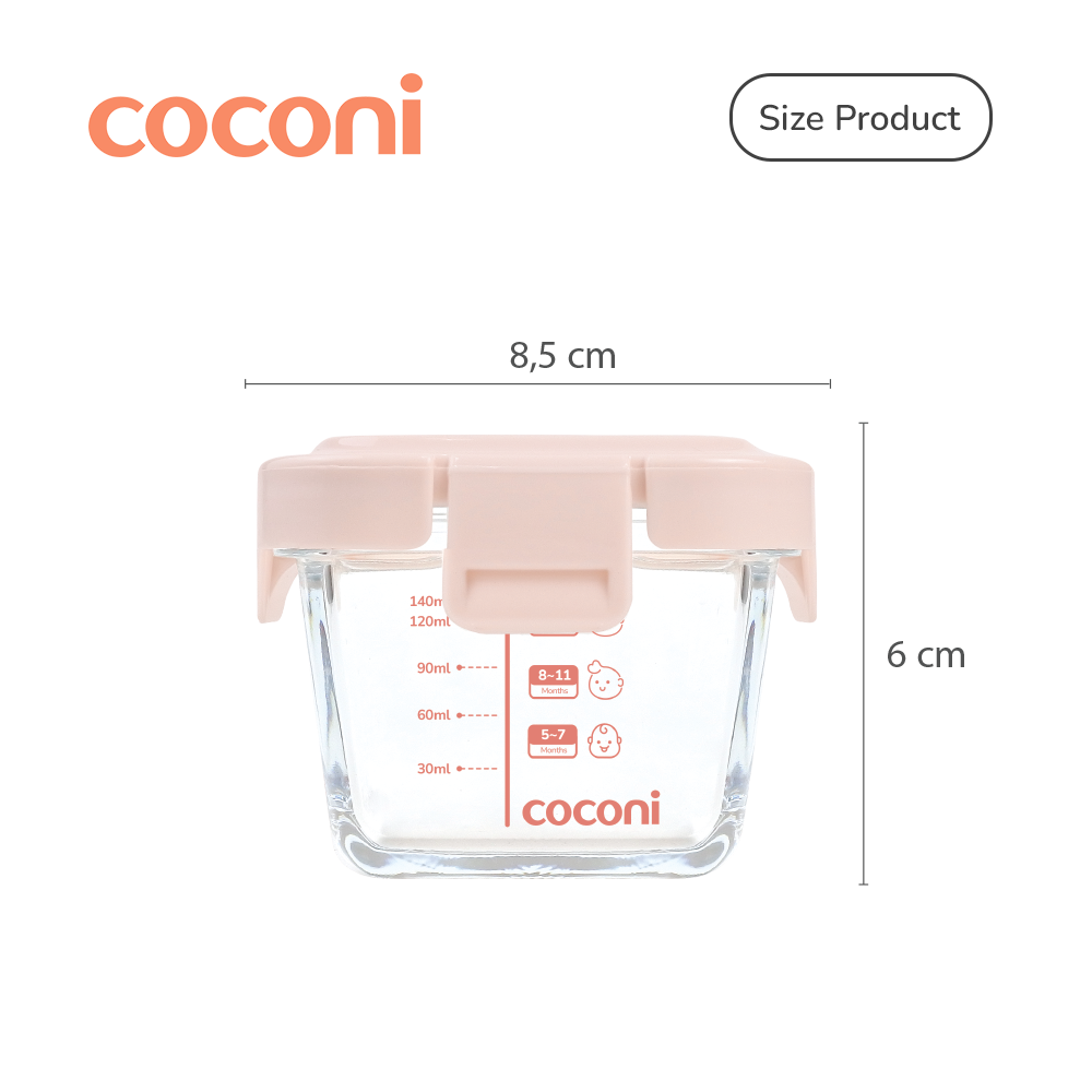 Jual COCONI Baby Food Glass Container 3 Pcs x 160ml | Wadah Penyimpanan ...