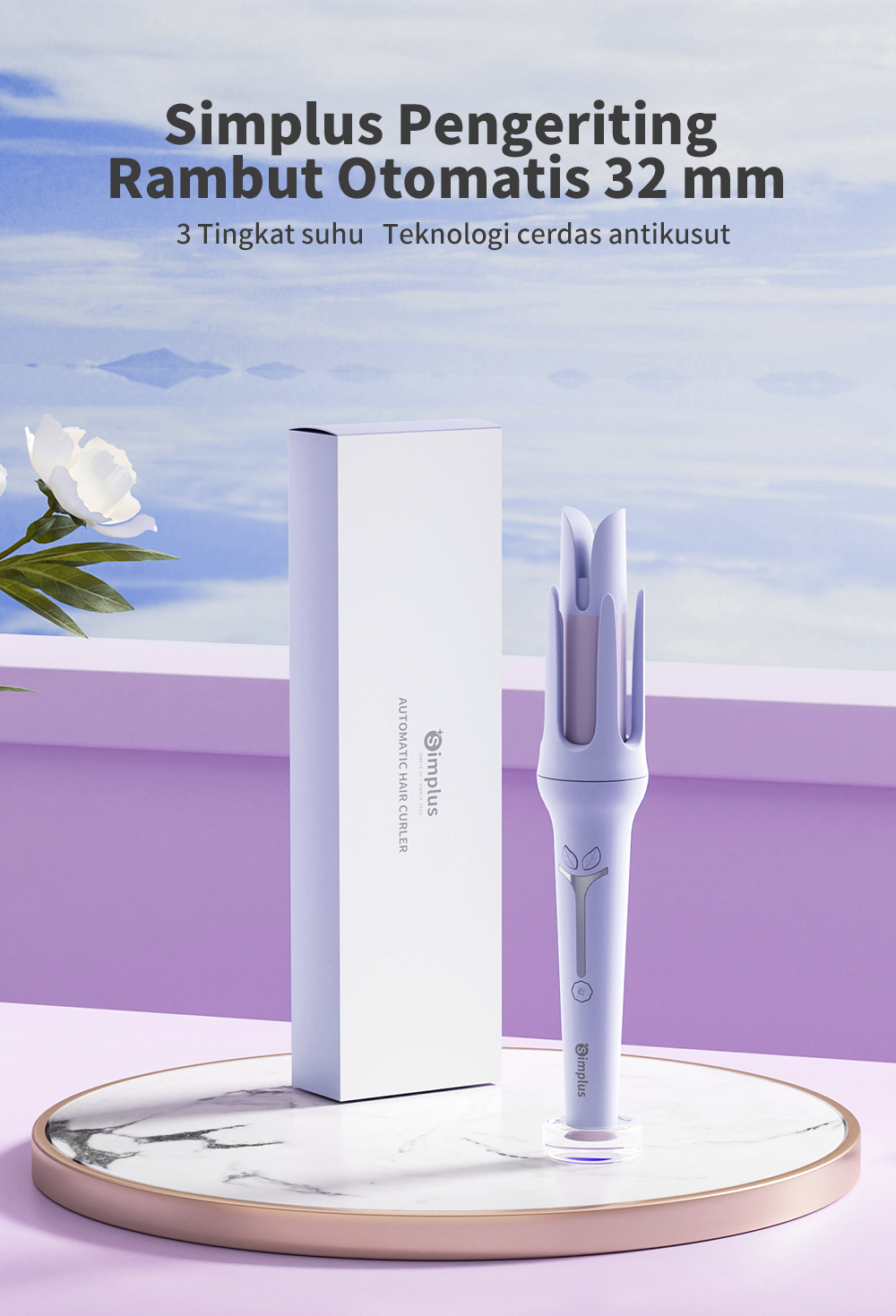 Jual Simplus Pink 32MM Otomatis Catokan Pengeriting Rambut 3 Tingkat suhu Hadiah Ulang Tahun ...