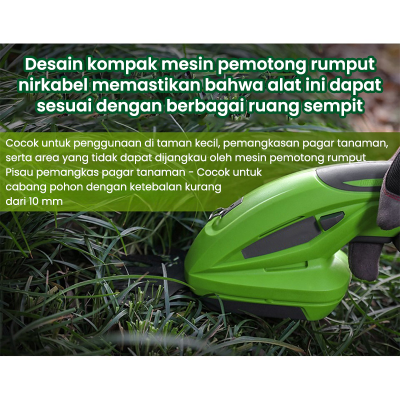 Jual Pemangkas rumput dan semak tanpa kabel 7.2V, pemangkas pagar 2-in ...