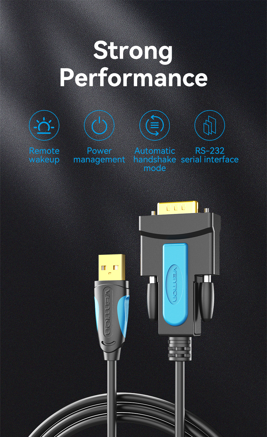 Jual Vention USB to RS232 DB9 Parallel Com Serial Adapter Black ...