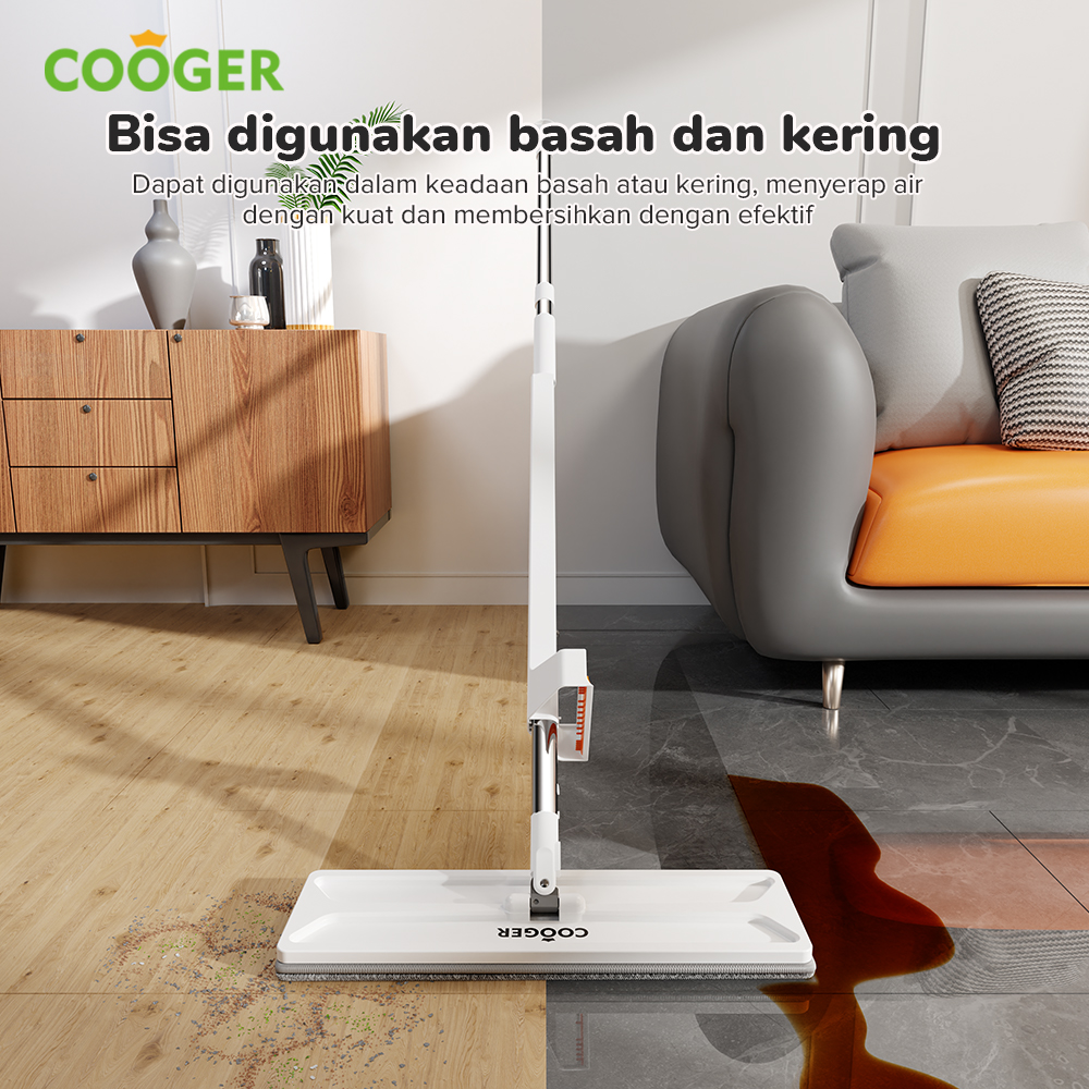 Jual COOGER Alat Pel Standing Microfiber Mop Pel Lantai Tarik Otomatis ...