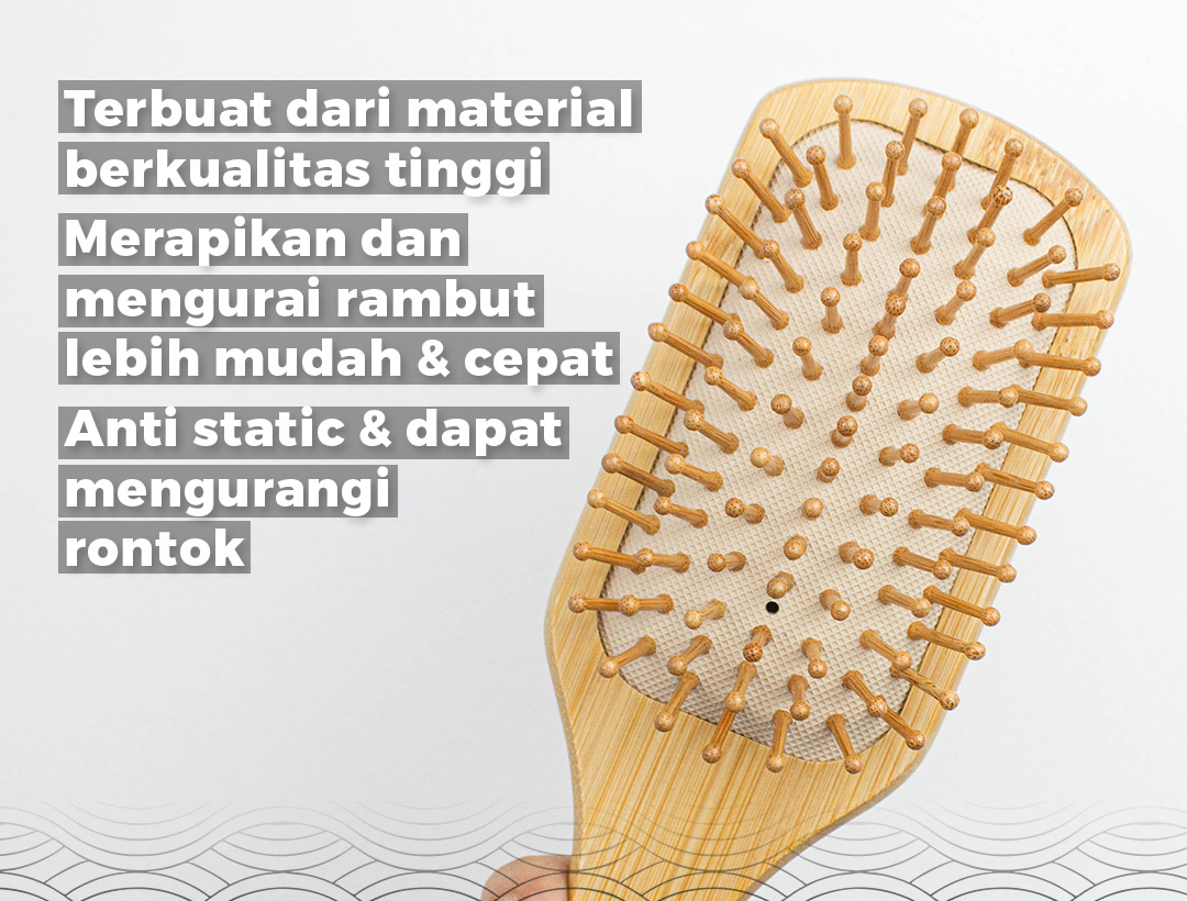 Jual JIB Premium Hairbrush / Sisir Rambut Comb Kayu Bambu Anti Kusut ...