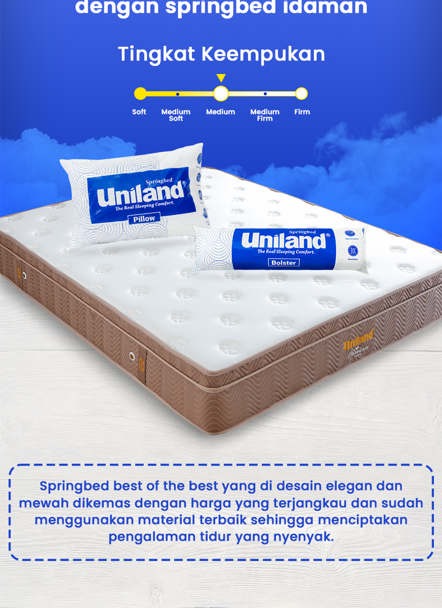 Jual Uniland Springbed Rivera Plushtop Paris - Full Set Kasur Spring ...