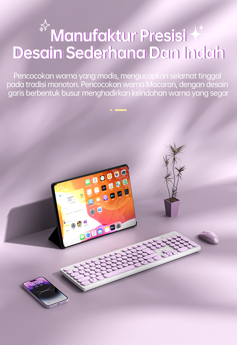 Jual KIVEE keyboard wireless mechanical gaming 104 keys 2.4GHz Lucu ...