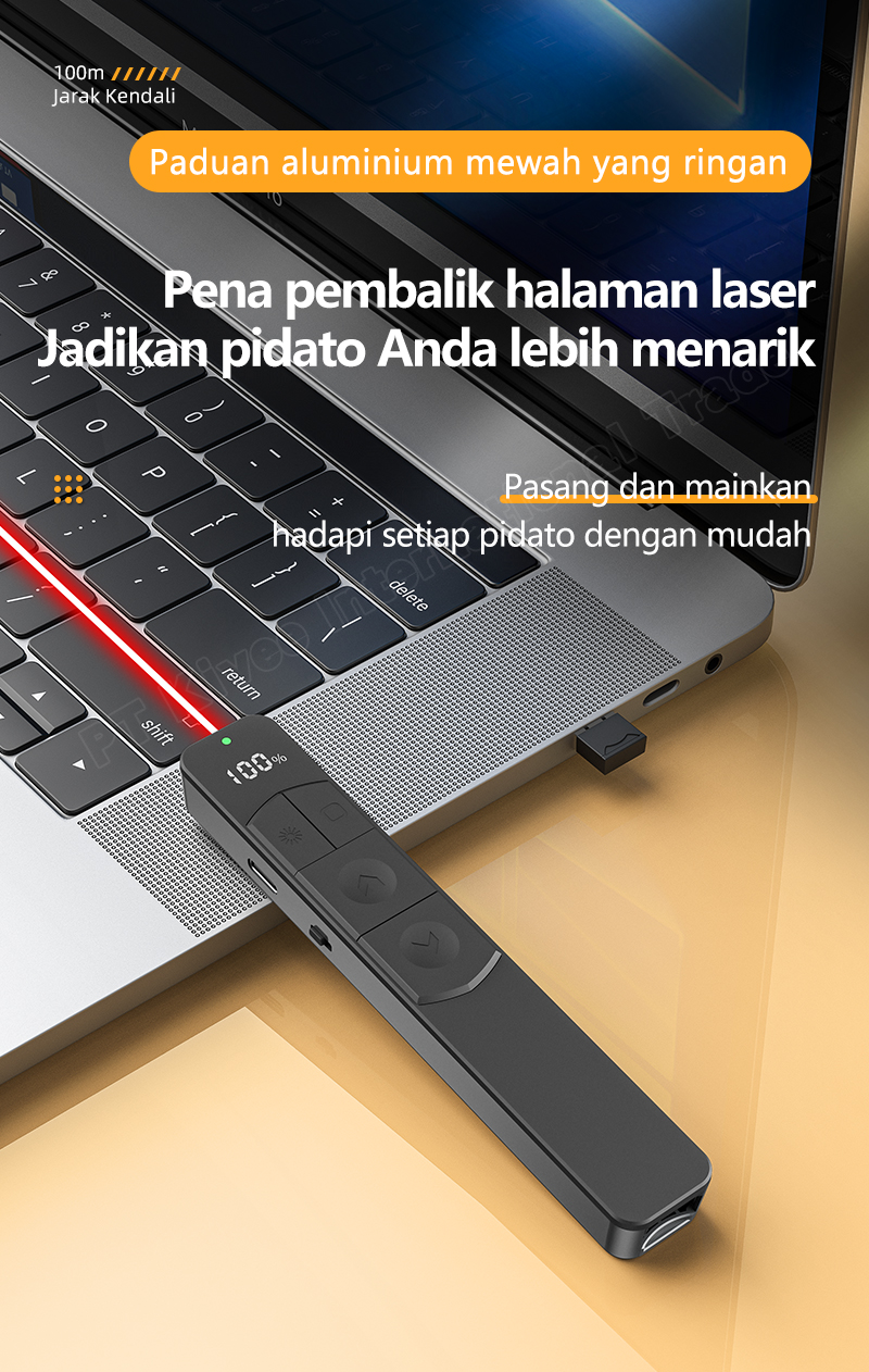 Jual (HOT)BASIKE Pointer Presentasi Wireless Finger Digital Baterai ...