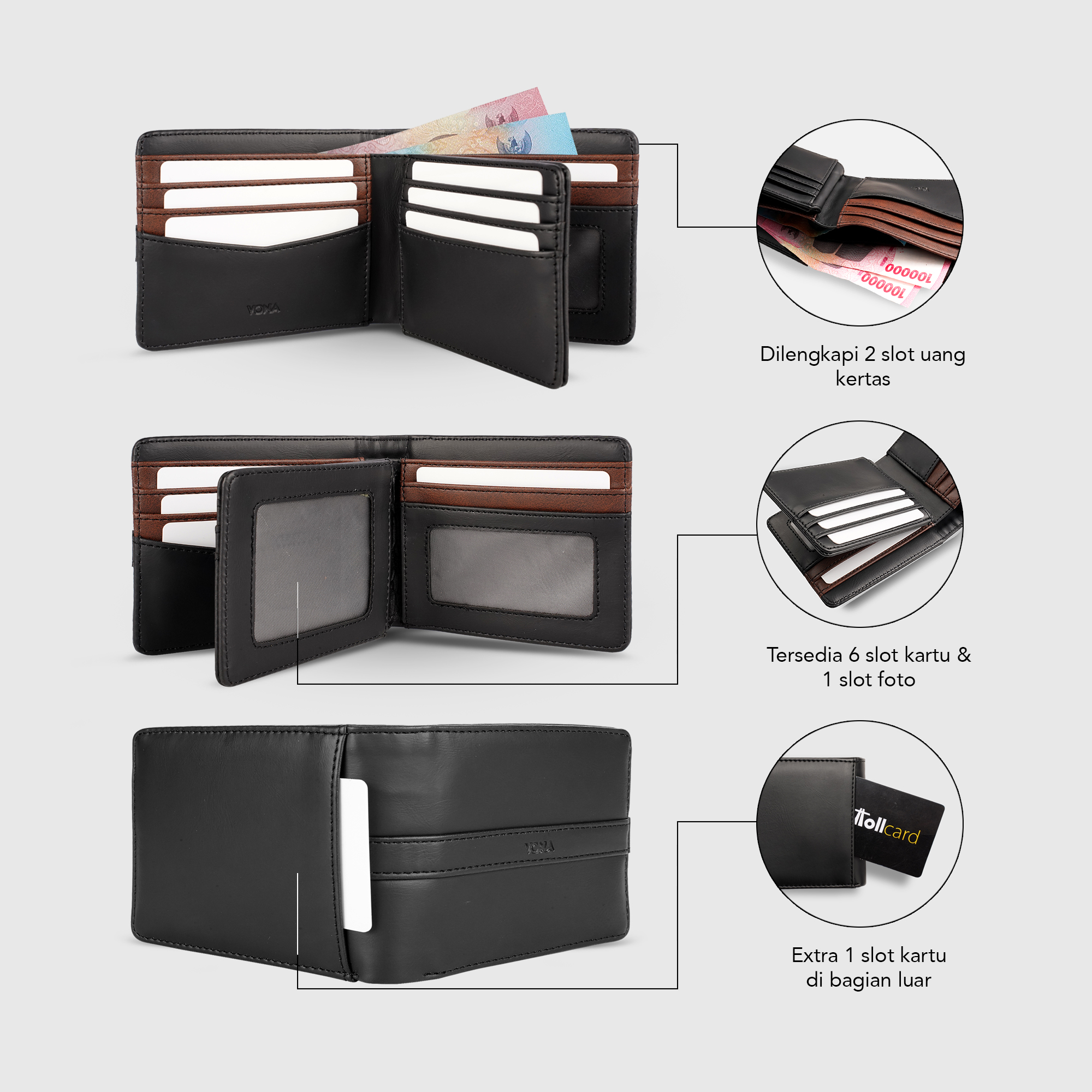 Jual VONA Mateo Wallet - Dompet Pria Kulit PU Premium Pendek Lipat Tiga ...