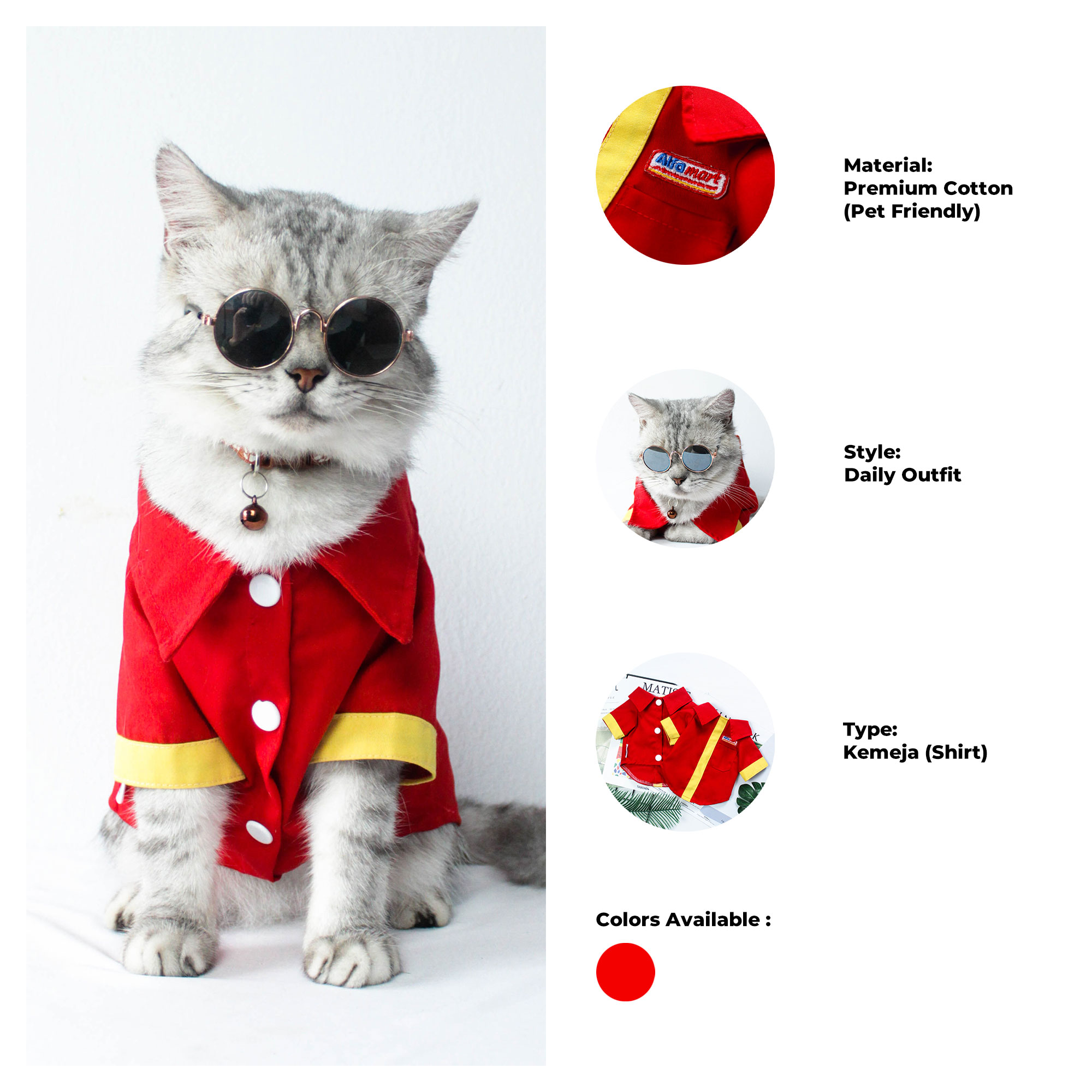 Jual Baju Kucing Anjing Lucu Cowok Cewek Murah - BUKIPET ALFAMART SHIRT | Shopee Indonesia