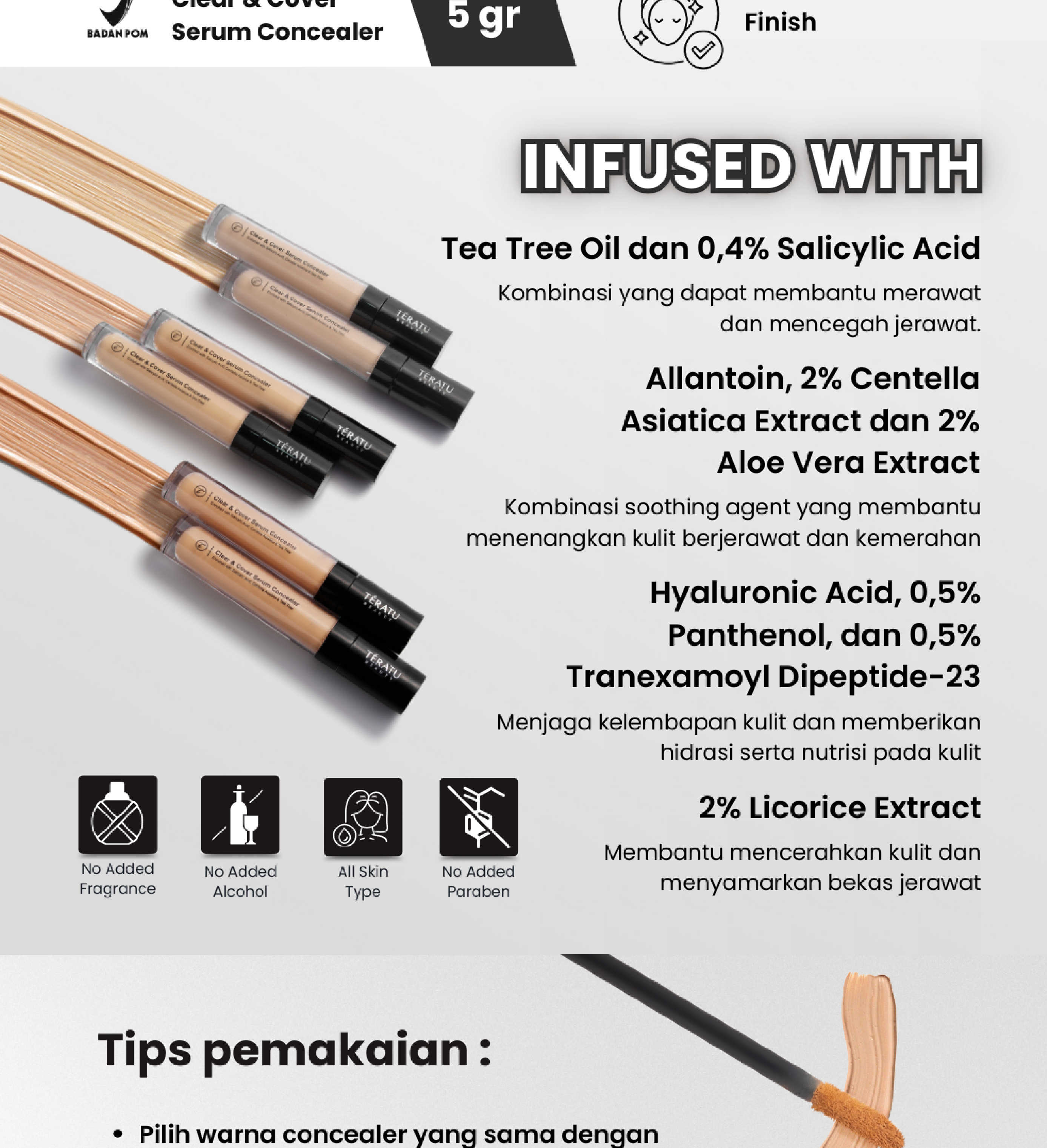 Jual TERATU BEAUTY Clear & Cover Serum Concealer (Concealer Aman Untuk ...