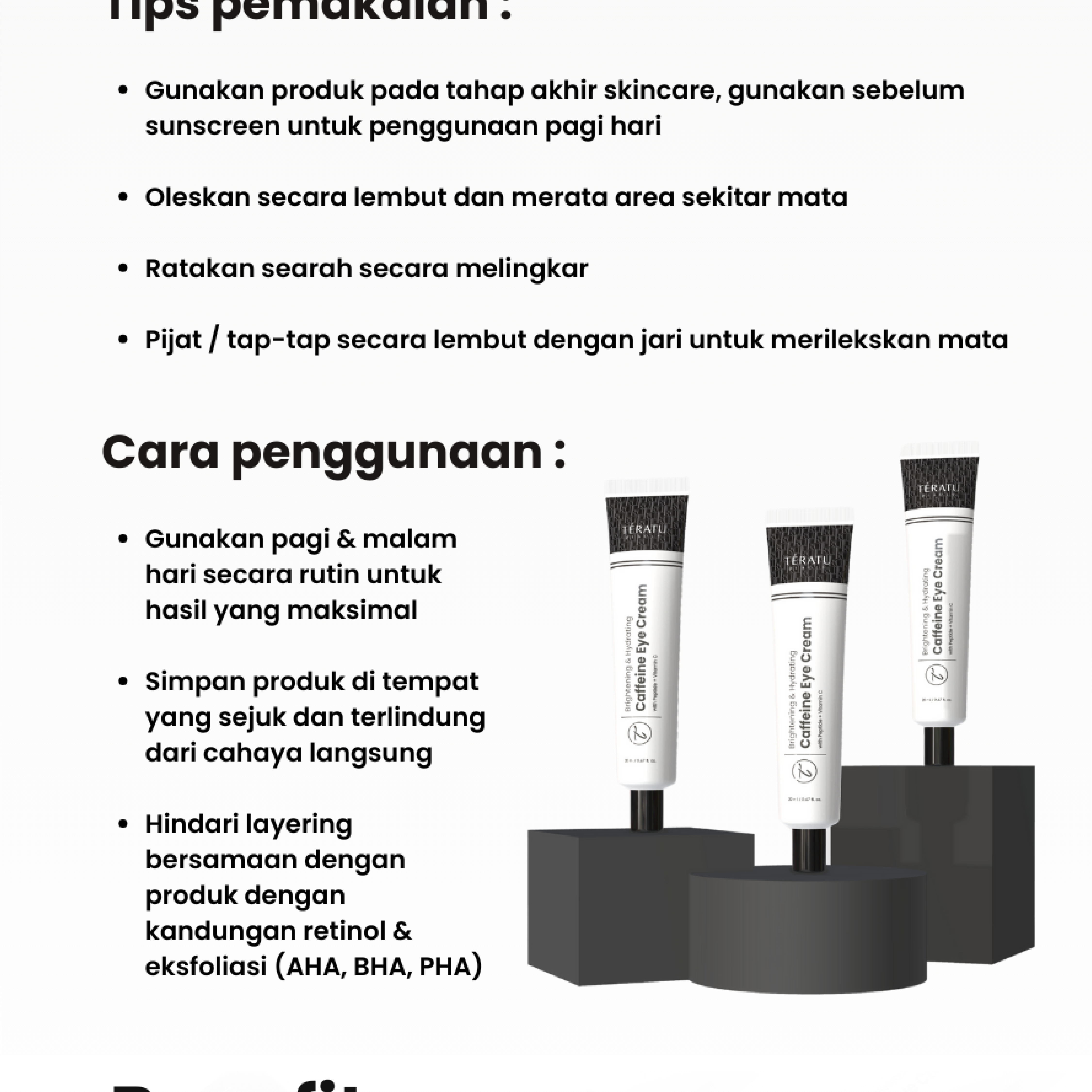 Jual TERATU BEAUTY Brightening & Hydrating Caffeine Eye Cream - 20 ml (Mencerahkan, mengurangi ...