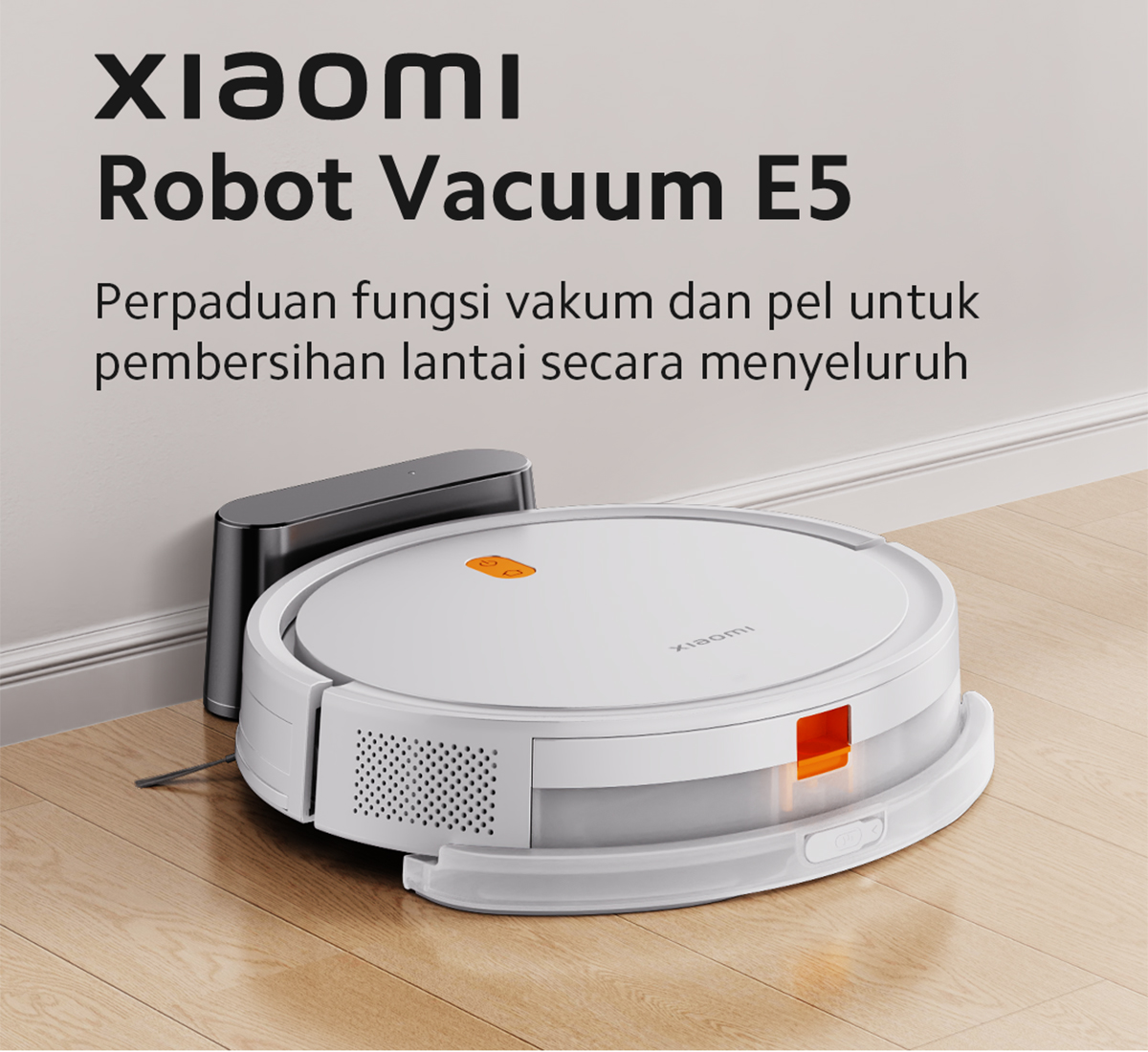 Jual Xiaomi Robot Vacuum E5 | Ringkas dan Ringan | Daya Hisap 2000Pa | Fitur Sapu dan Pel ...