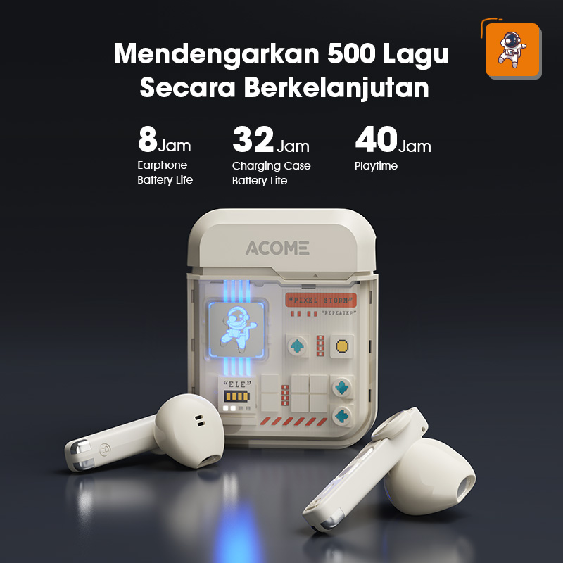 Jual ACOME Headset Earphone TWS Bluetooth 5.3 Transparent Low Latency ...