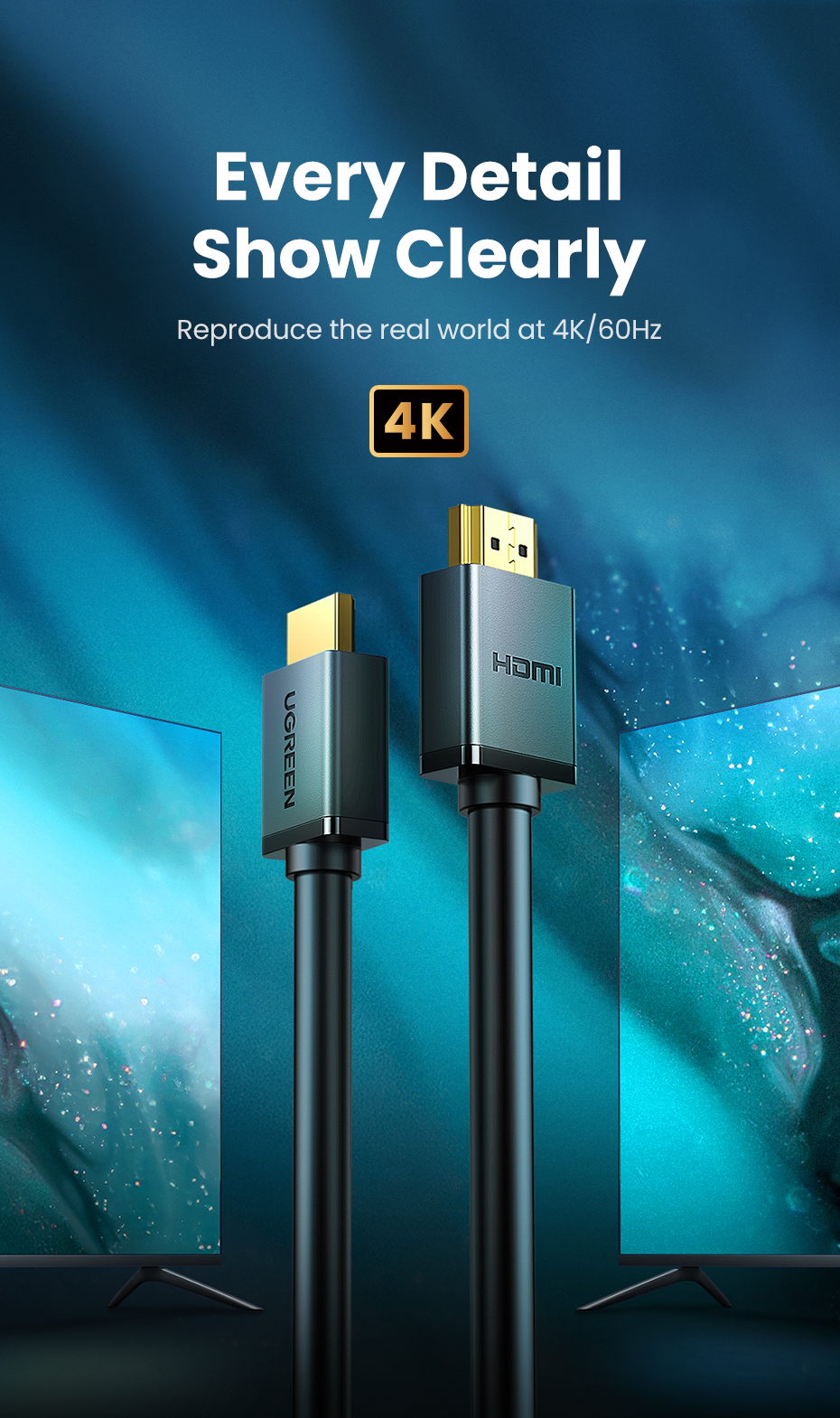 Jual UGREEN HDMI Cable 4K High Speed HDMI 2.0 Cable 4K@60Hz HD 3D ...