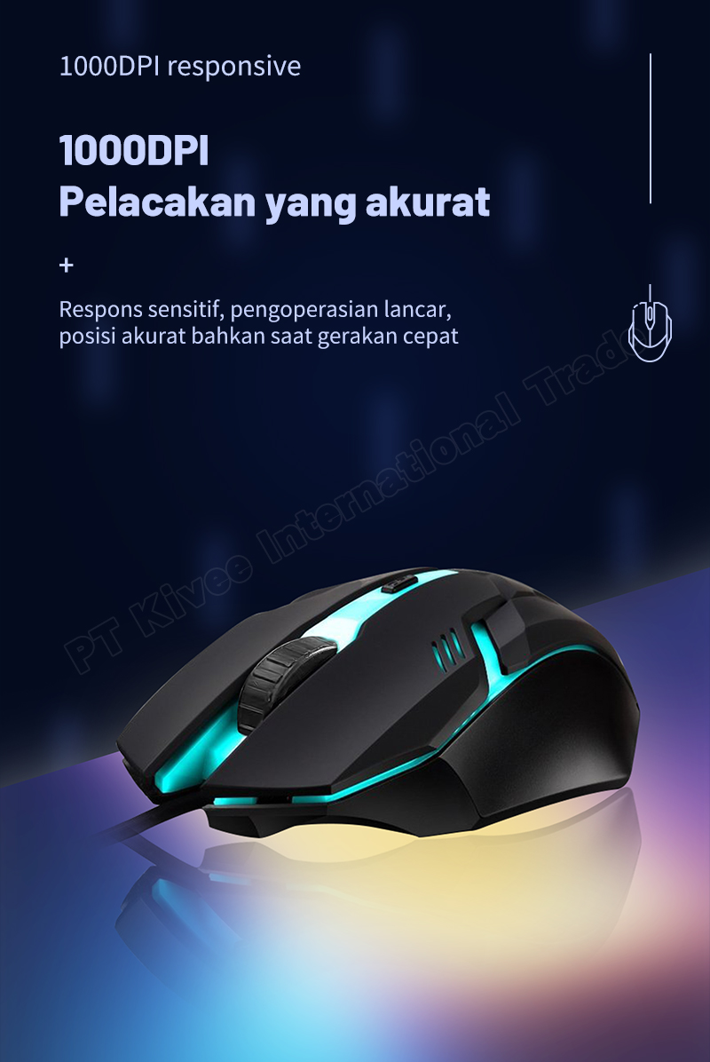 Jual BASIKE Mouse Gaming Wired RGB LED for PC Laptop Komputer Windows ...