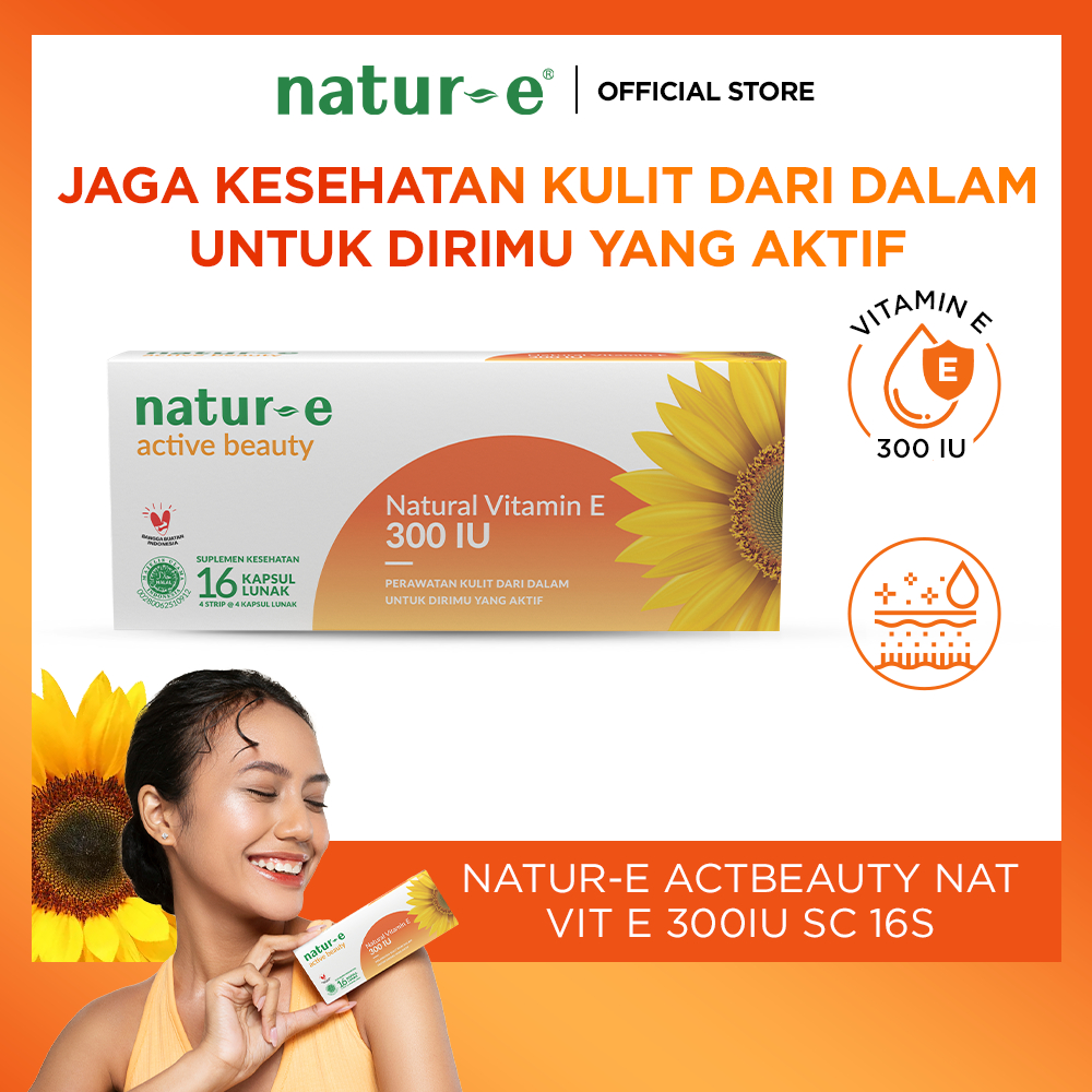 Jual Natur-E Active Beauty Natural Vitamin E 300 IU 16s/32s - Soft ...
