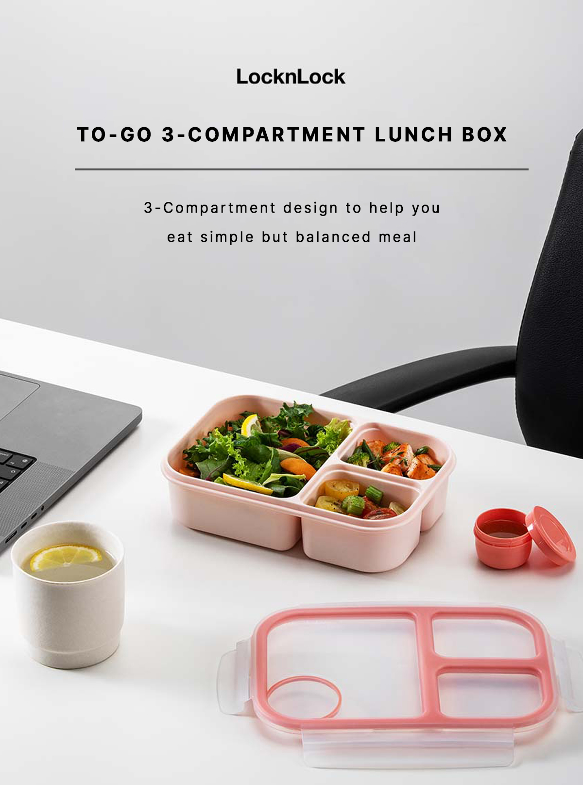 Jual LocknLock Lunch Box To-Go 3 Compartment Kotak Makan 980ml - HPL781 ...