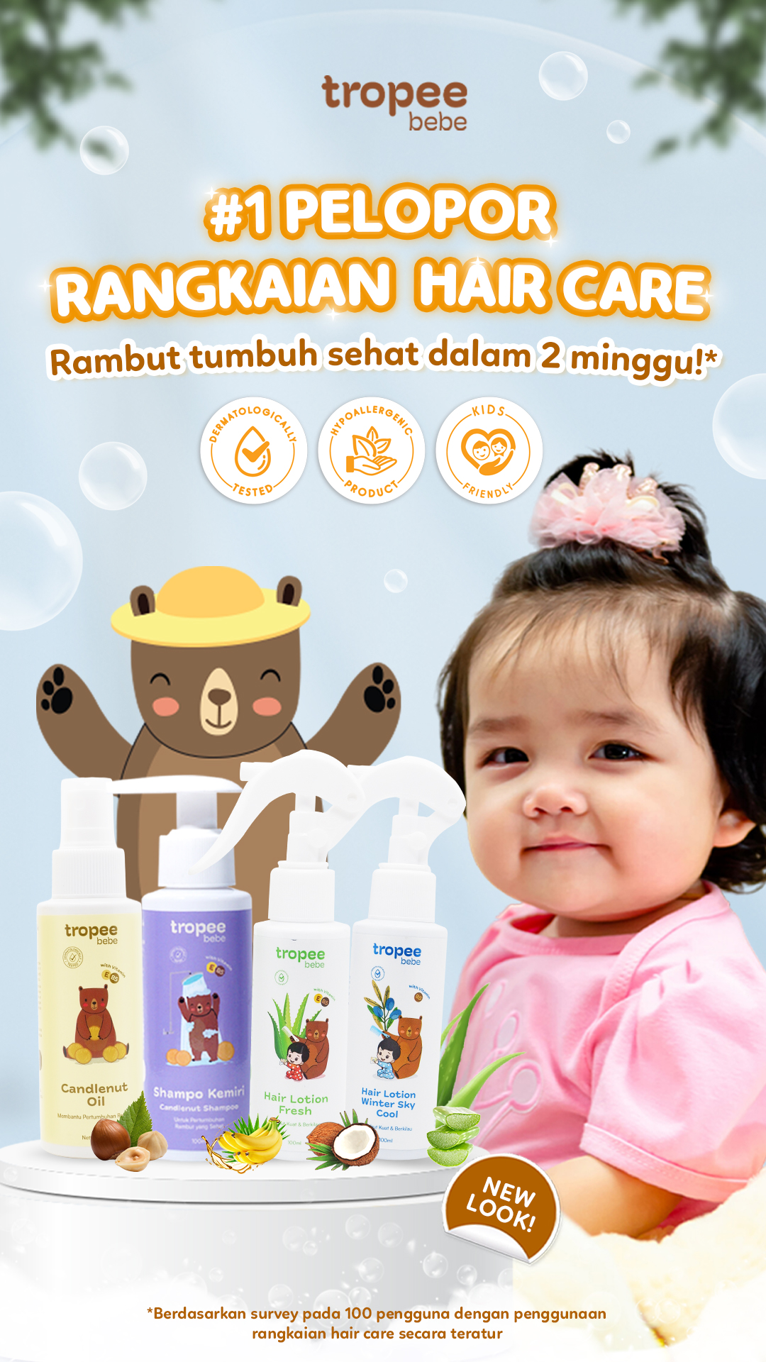 Jual Tropee Bebe Hair Lotion Fresh 100ml | Lotion Rambut | Perawatan ...