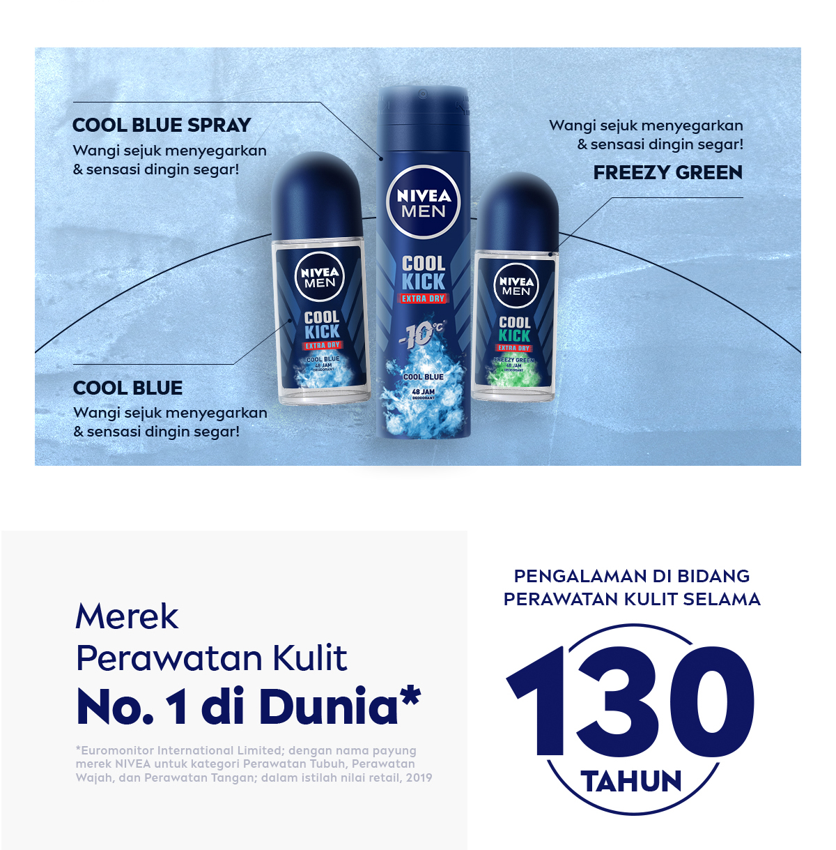 Jual NIVEA MEN Deodorant Roll On Cool Kick Freezy Green 50ml ...