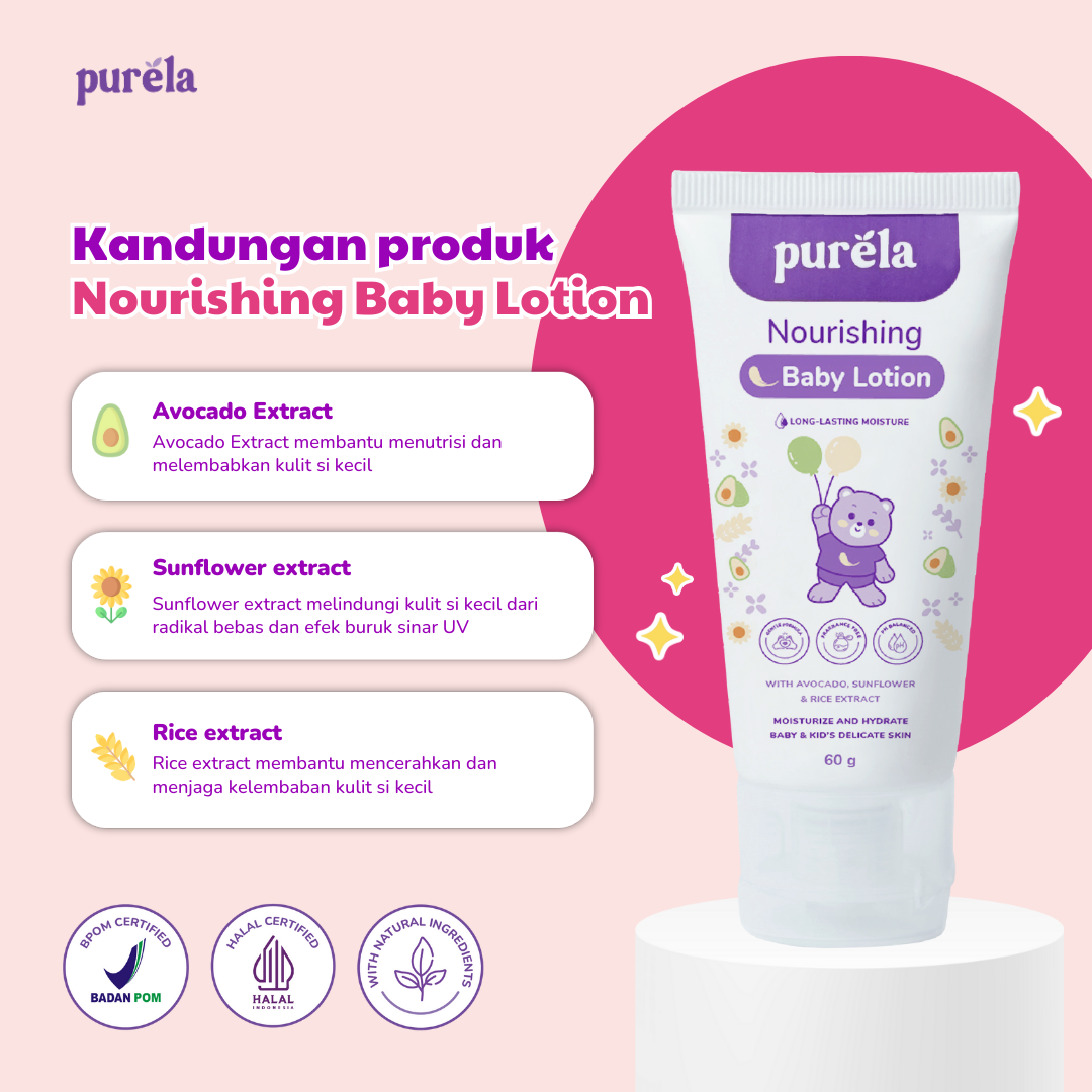 Jual PURELA Combo Glowing (Nourishing Baby Lotion & Soothing Baby Crème ...