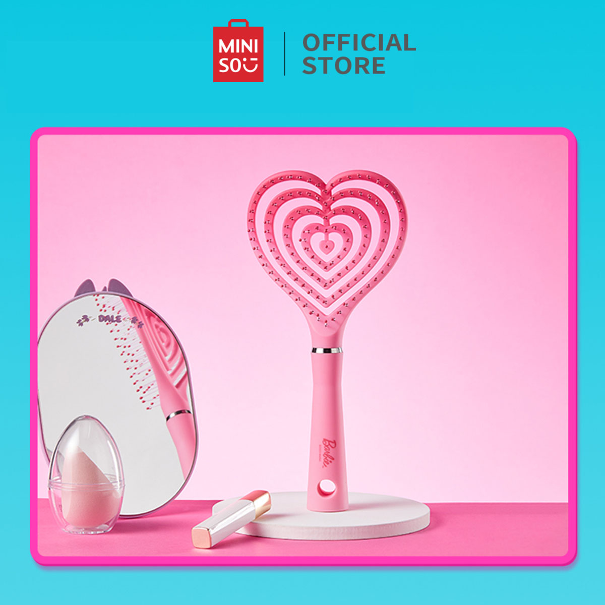 Jual Miniso x Barbie Collection Sikat Comb Heart Vent Brush Sisir Pijat ...
