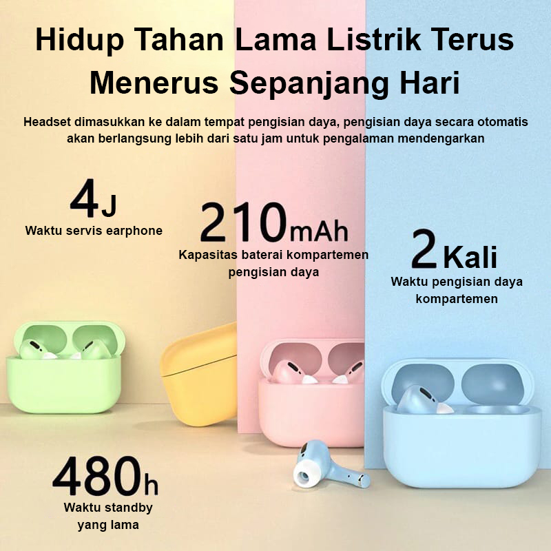 Jual Headset Bluetooth YESPLUS Inpods i13 Pro Macaron Wireless Earphone ...