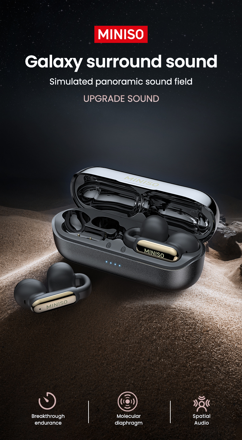 Jual MINISO X36 Headset Ear Clip Bone Conduction TWS True Wireless ...