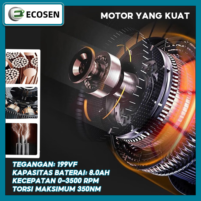 Jual ECOSEN CORDLESS IMPACT WRENCH BRUSHLESS 500N.M IMPACT BATERAI ...