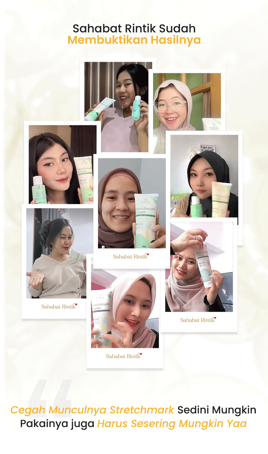 Jual Rintik Stretchmark Cream 200ml - Pelembab Cegah Stretch mark ...