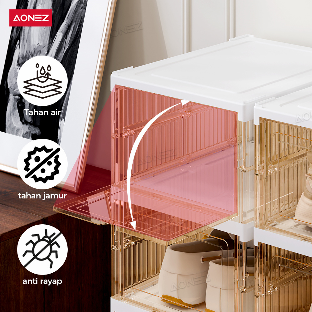 Jual AONEZ Rak Sepatu Lipat Anti Debu Lemari Multifungsi Serbaguna ...