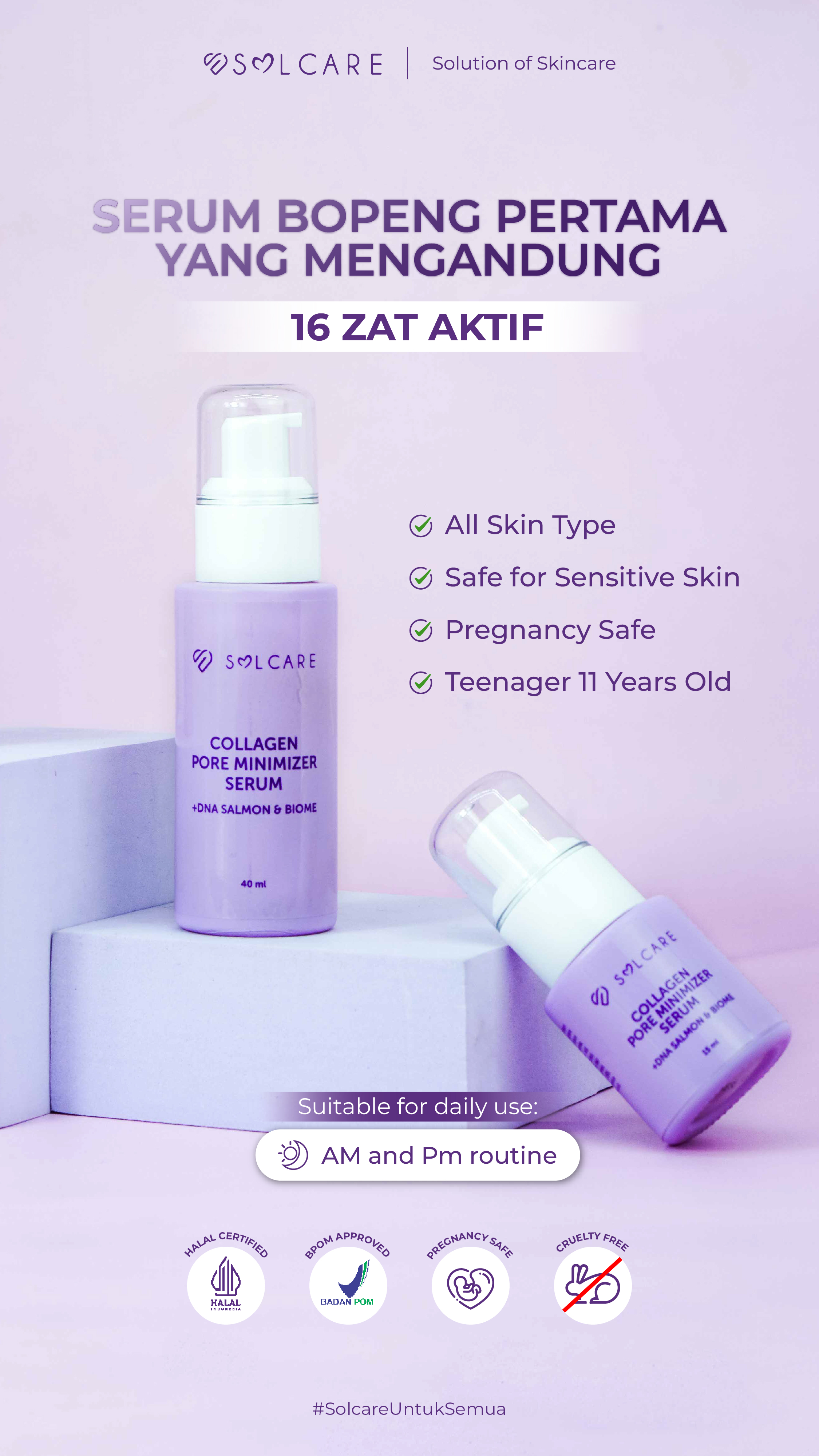 Jual BELI 1 FREE 9 Solcare Collagen Pore Minimizer Serum + DNA Salmon ...