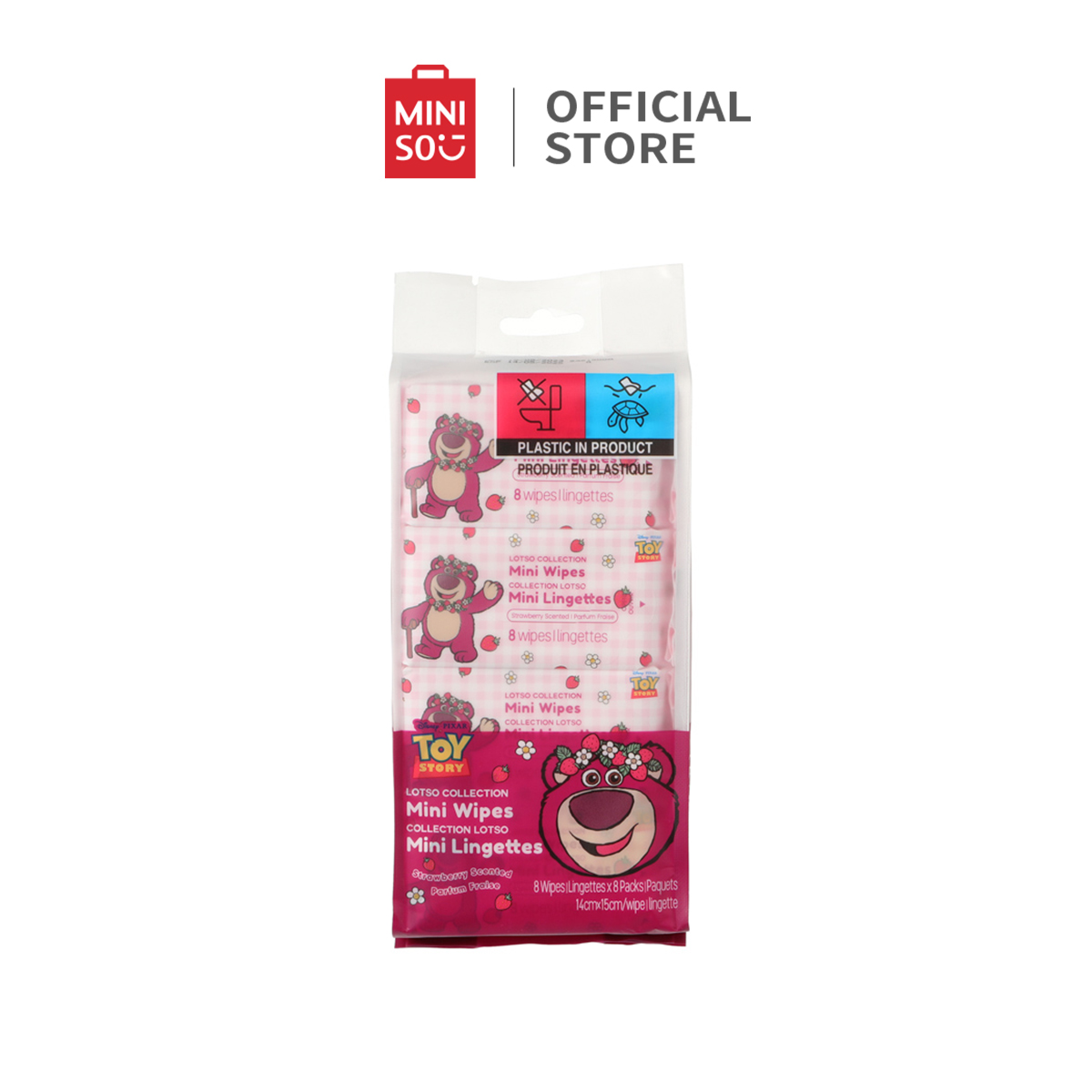 Jual Miniso x Lotso Collection Mini Wipes Tisu Basah Kertas Strawberry ...