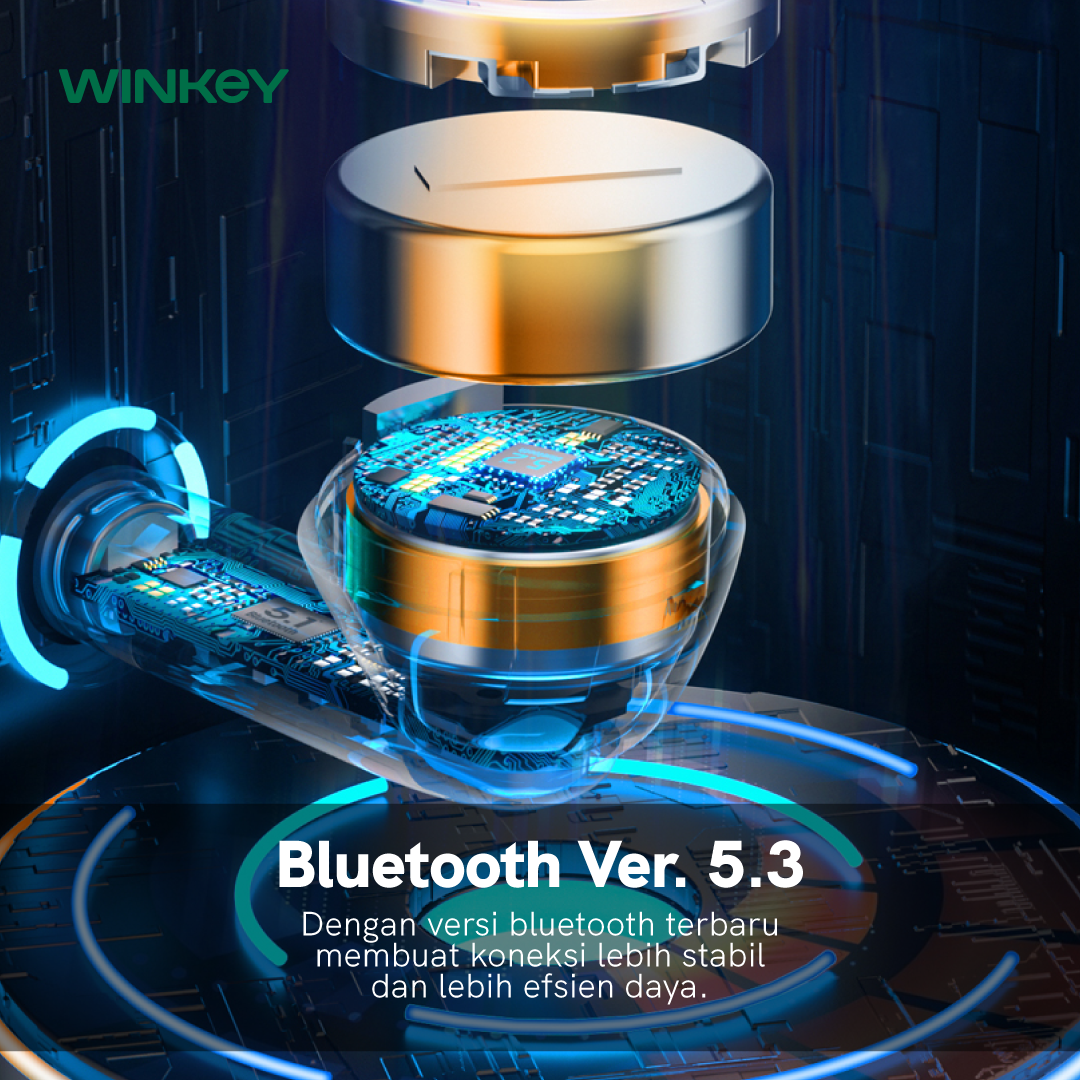 Jual WINKEY TWS Bluetooth Earphone Soundwave ENC Low Latency - WIE26 ...